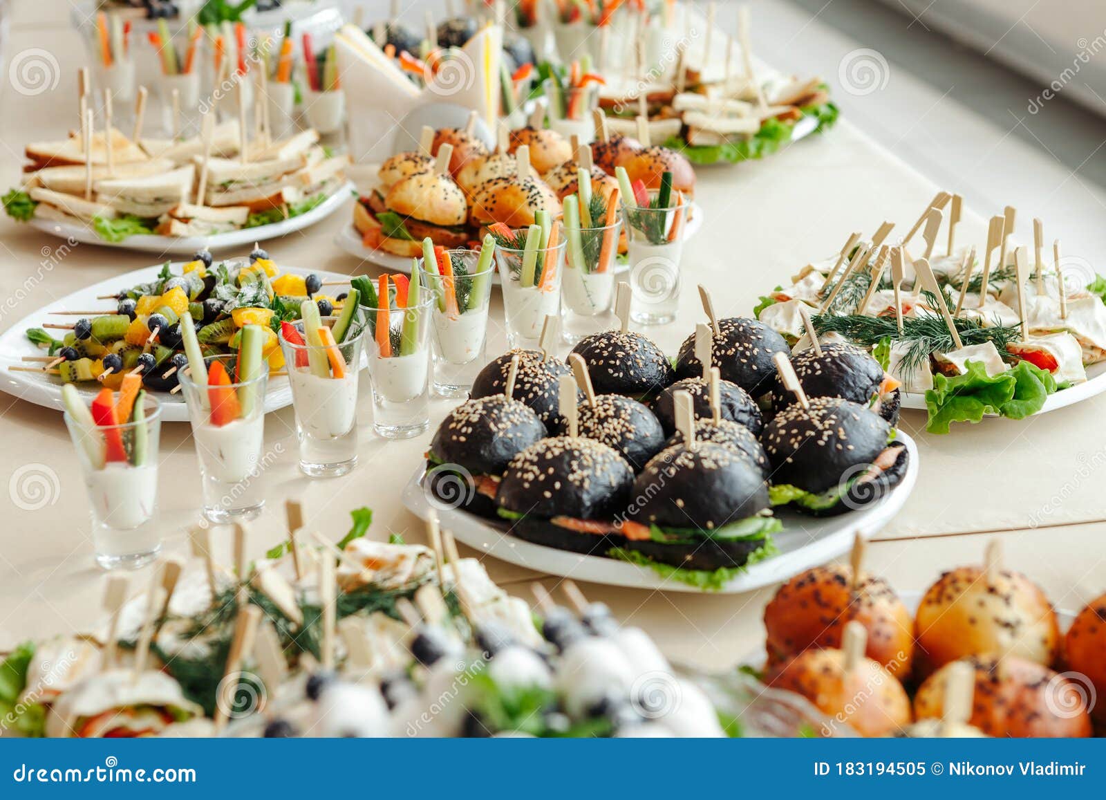 Catering, Buffet at the Event with Various Snacks Stock Image - Image ...