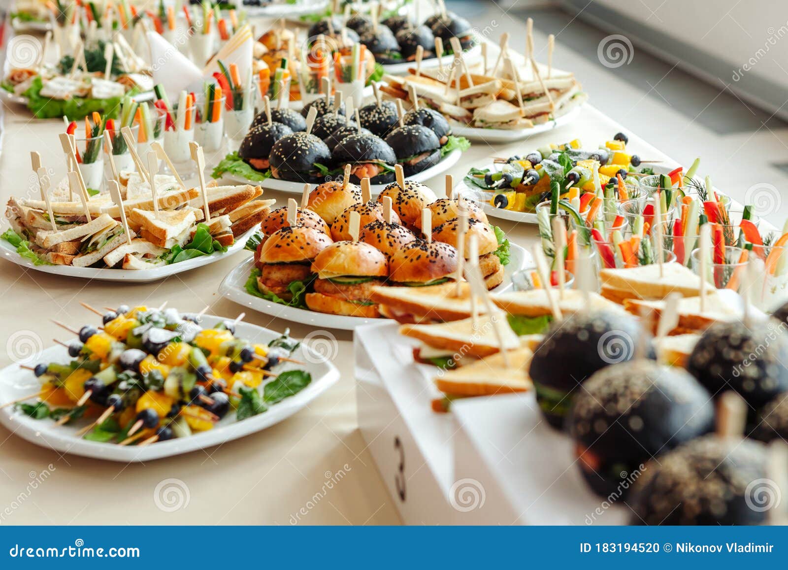Catering, Buffet at the Event with Various Snacks Stock Photo - Image ...