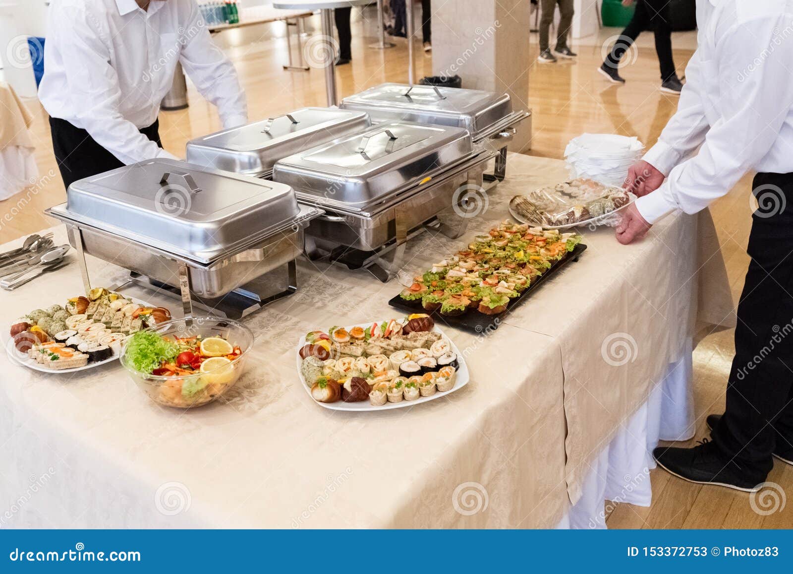 Catering Buffet with Food on Table Stock Image - Image of catering ...