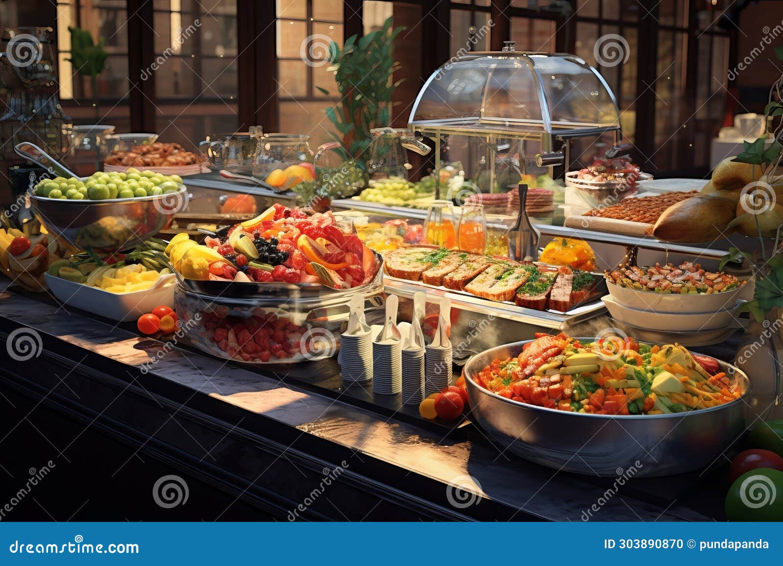 Catering Buffet in a Restaurant, Festive Catering, a Variety of Dishes ...