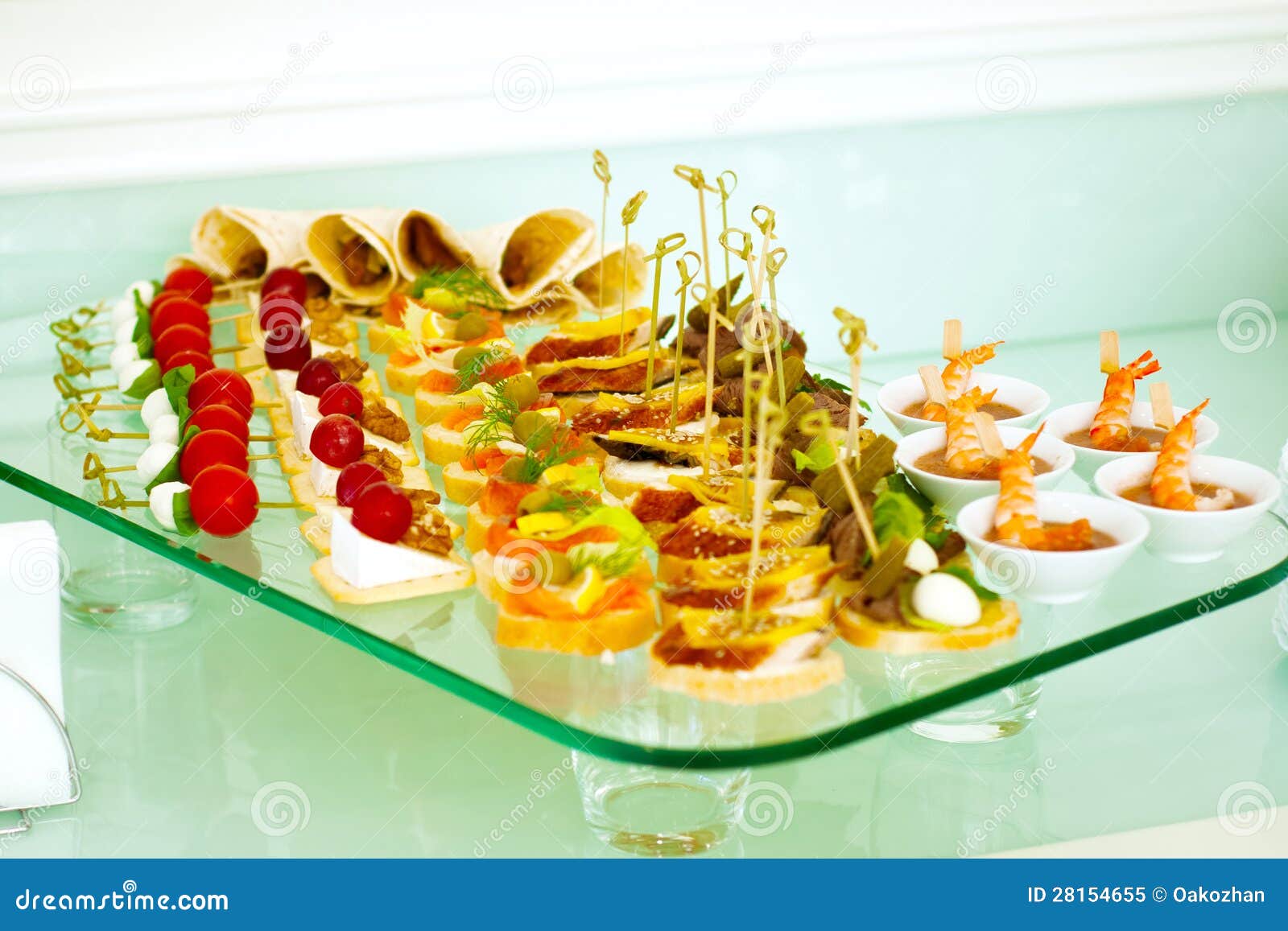 Catering Buffet Style with Different Light Snack Stock Image - Image of ...