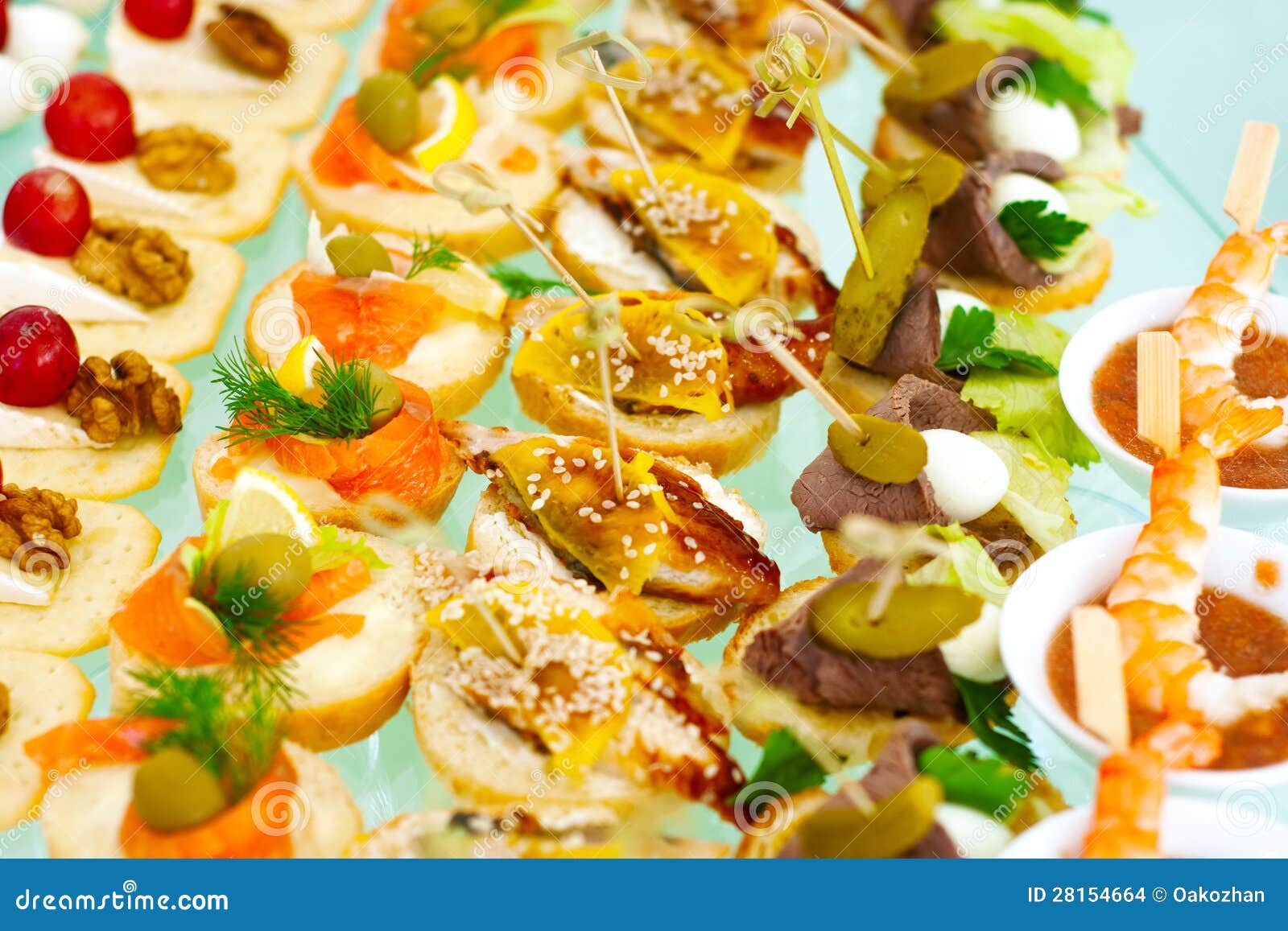 Catering Buffet Style with Different Light Snack Stock Photo - Image of ...