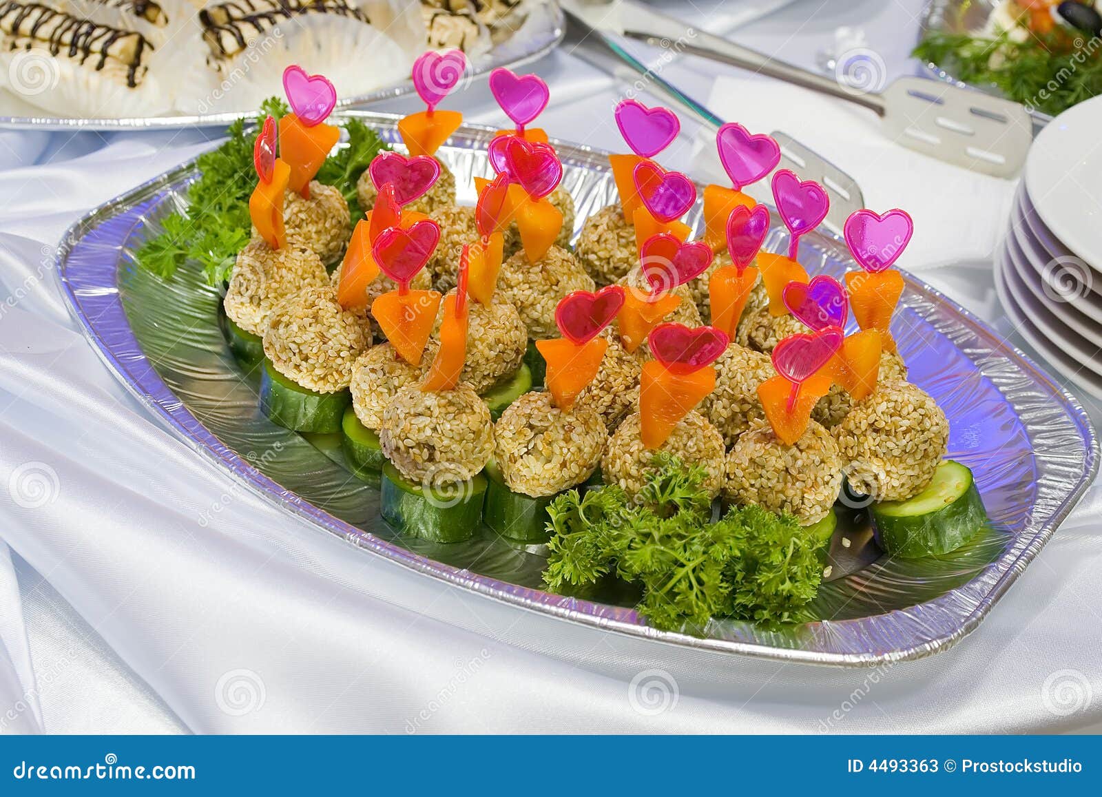 Catering Buffet Style Sesame Rolls Cucumber Stock Photos - Free ...