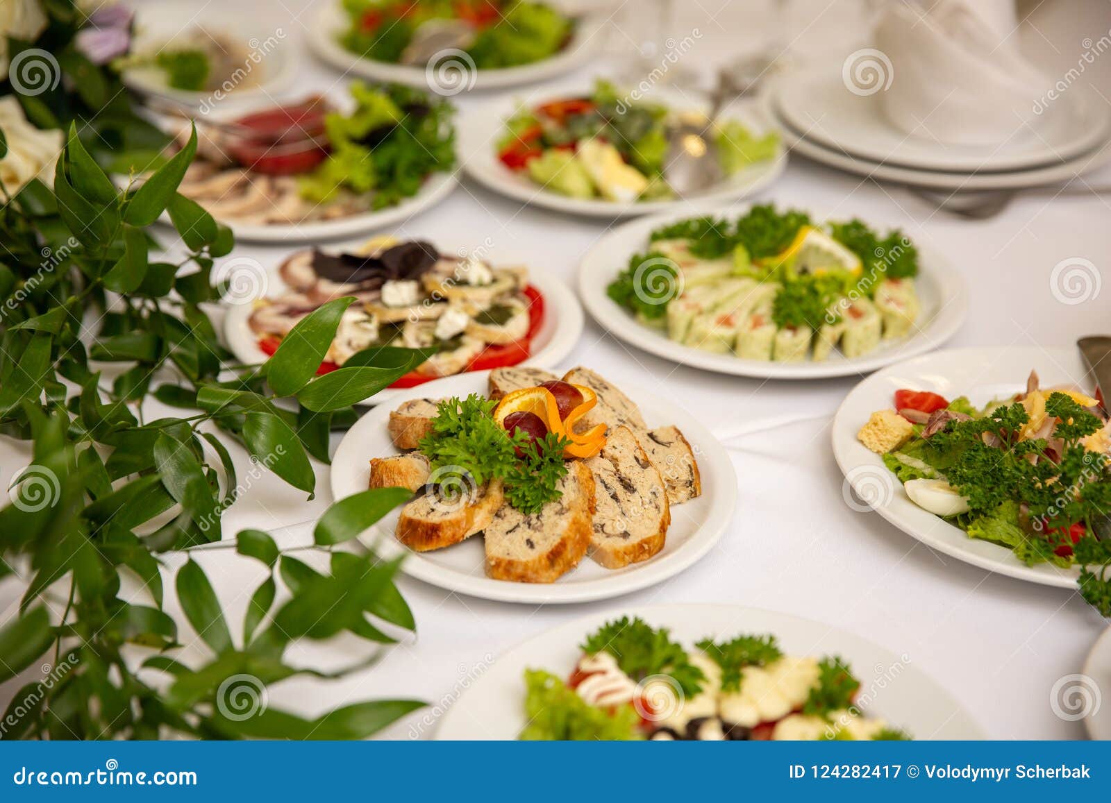 Catering Buffet Table with a Delicious Food Stock Image - Image of ...