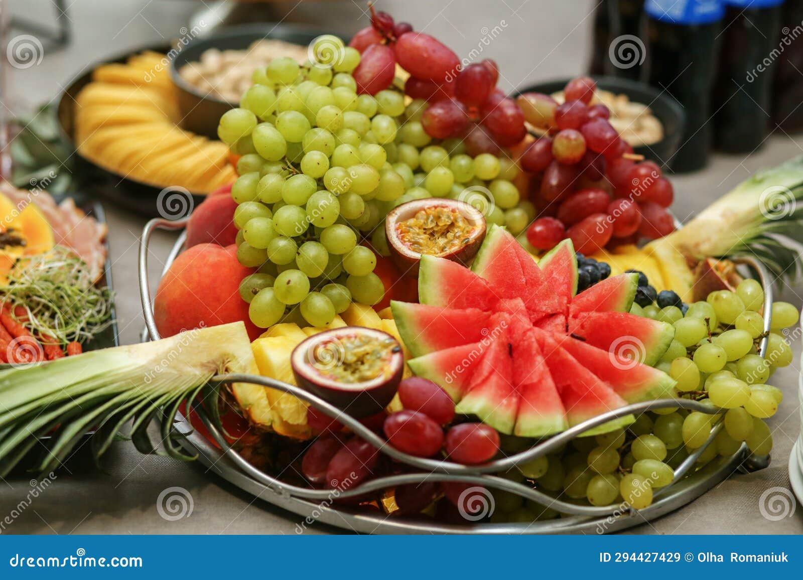 Catering Buffet Table with Set of Various Fruits and Berries. Wedding ...