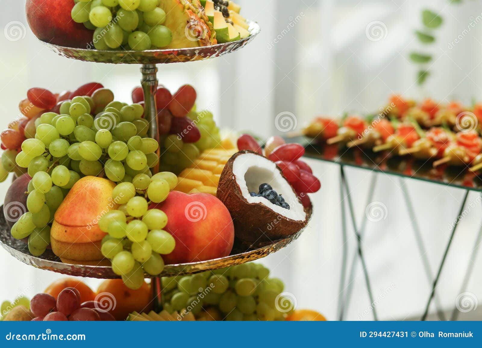 Catering Buffet Table with Set of Various Fruits and Berries. Wedding ...