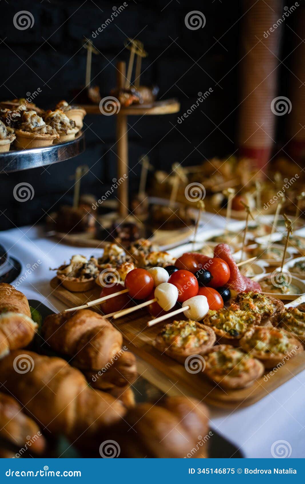 Catering, Buffet. Table Setting with Appetizer Stock Image - Image of ...