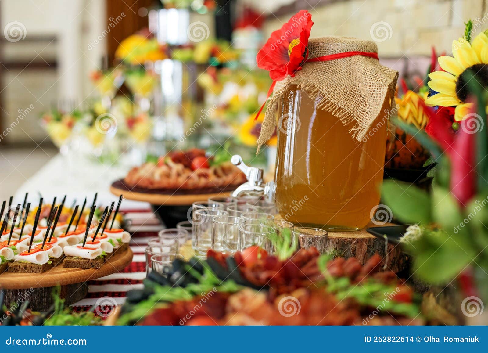 Catering Buffet Table with Snacks and Appetizers. Concept for Event ...