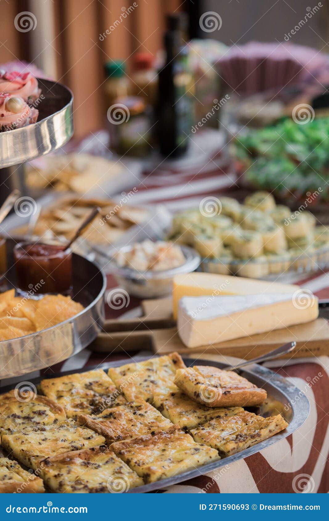 Catering Buffet with Variety of Food Snacks Stock Image - Image of ...