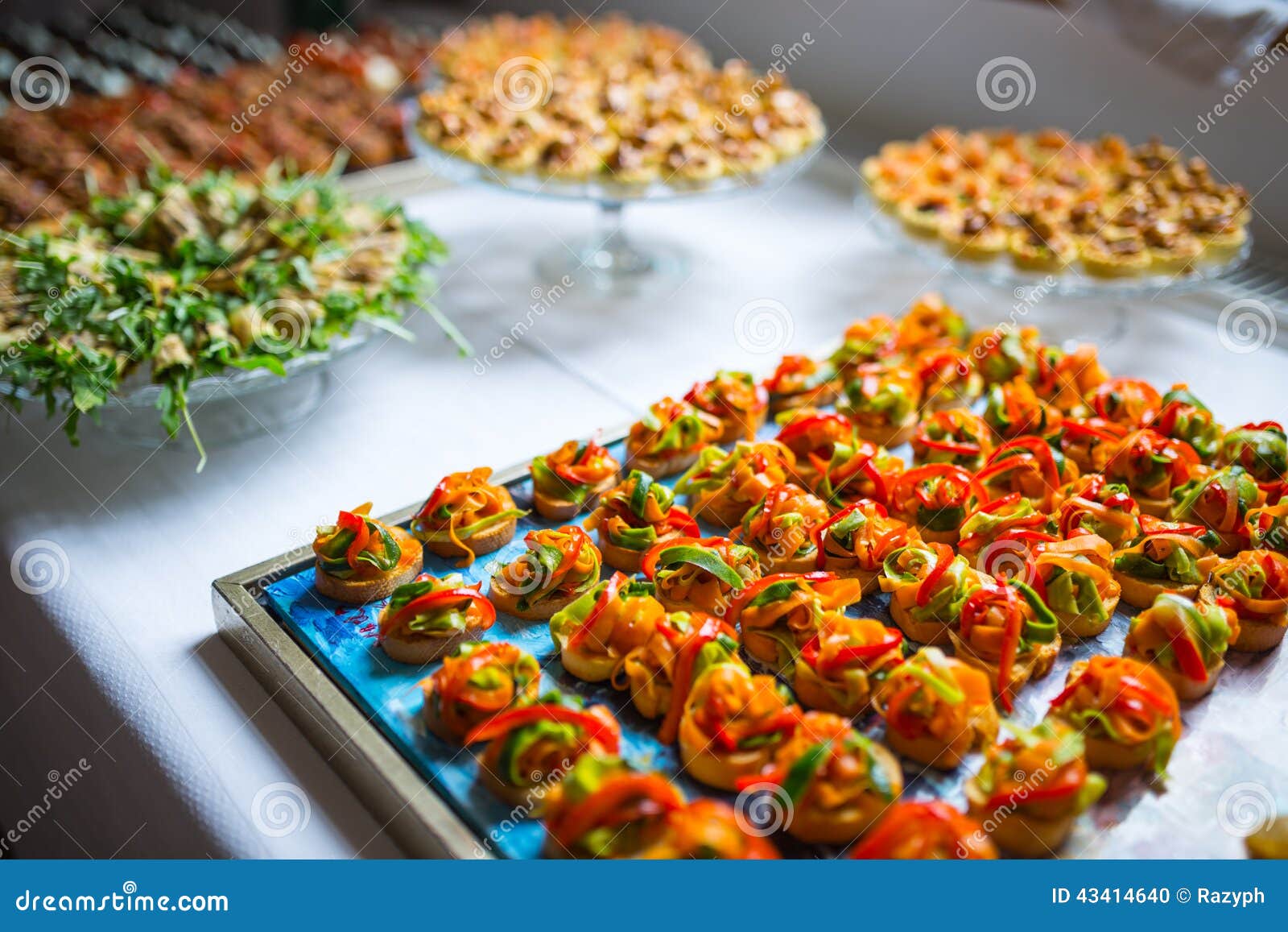 Catering canape tray stock photo. Image of delicious - 43414640