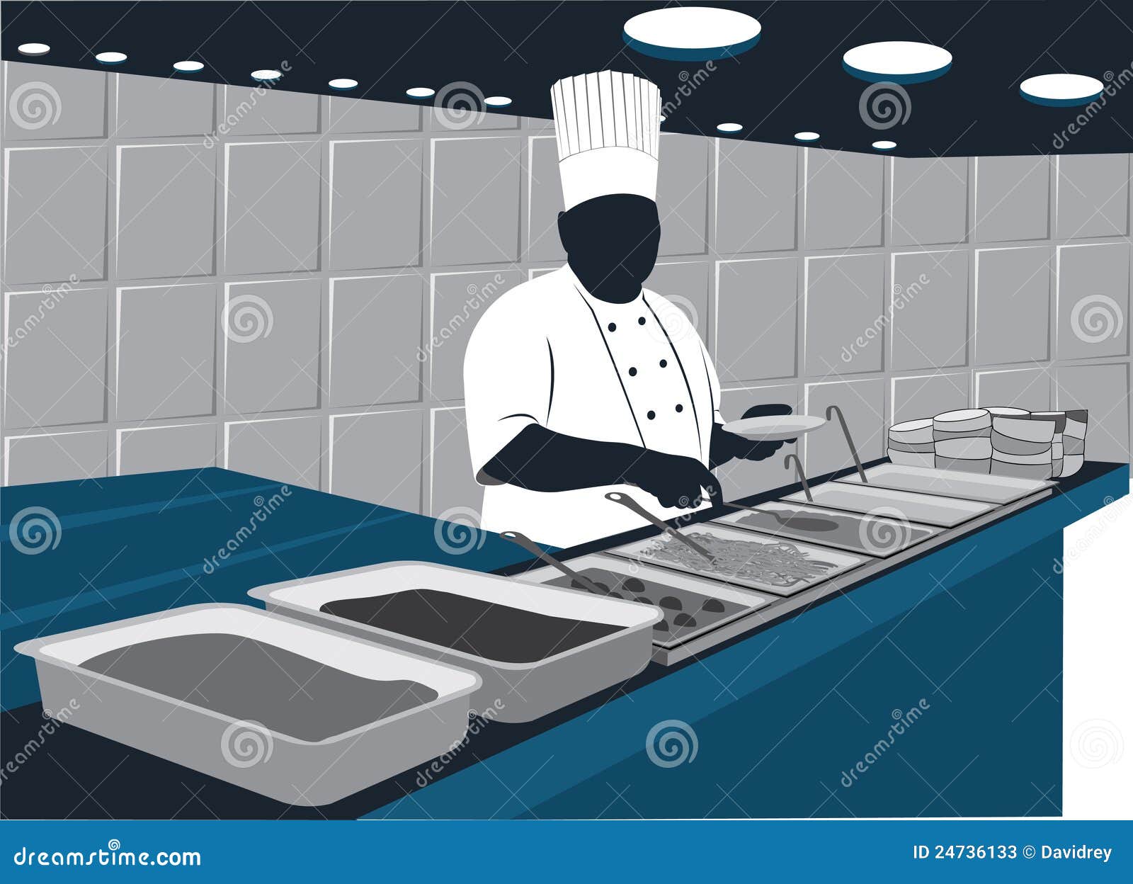 Catering chef stock vector. Illustration of drawing, occupation - 24736133