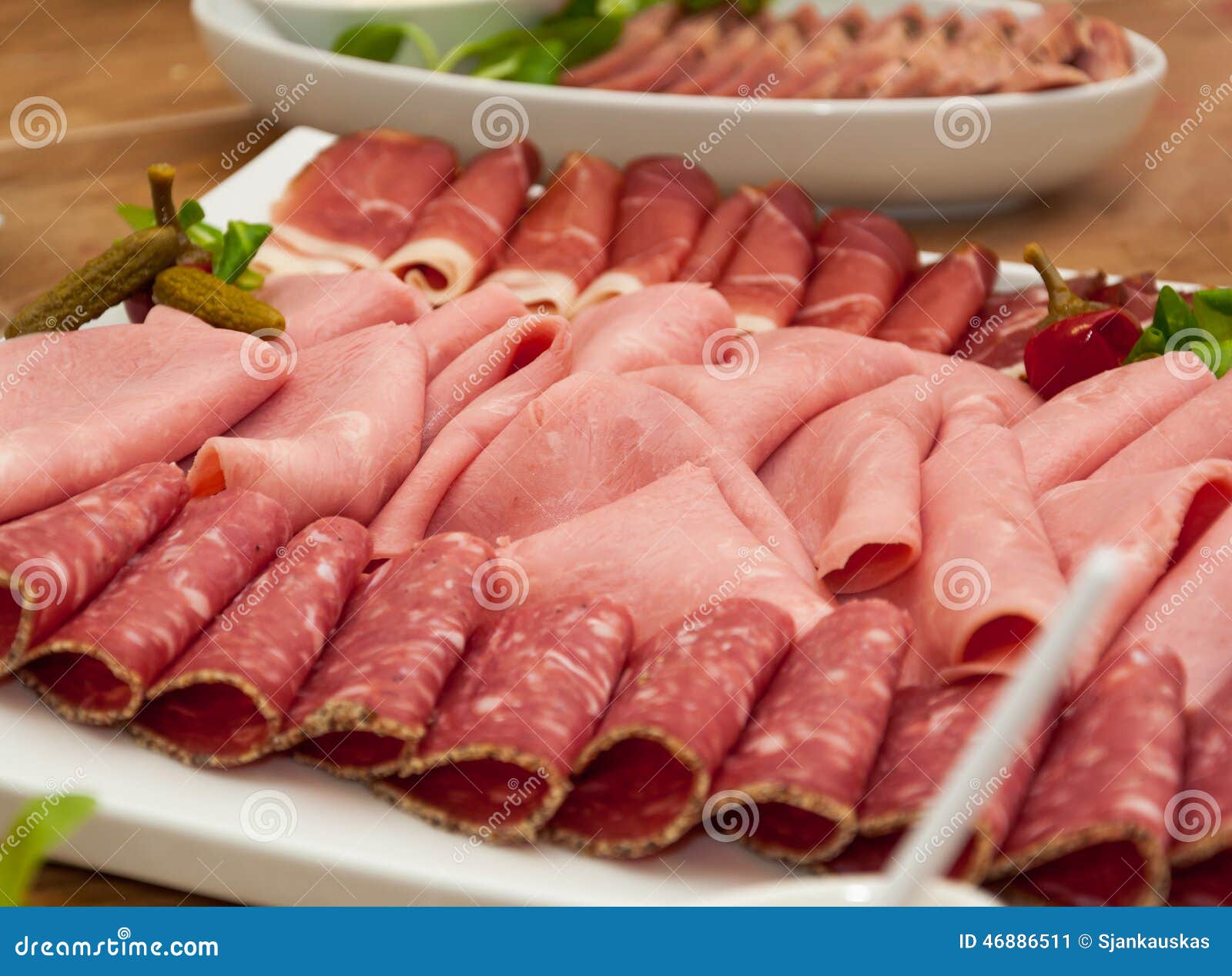 Catering, Cold Cuts Assortment Stock Image - Image of lettuce, bowl ...