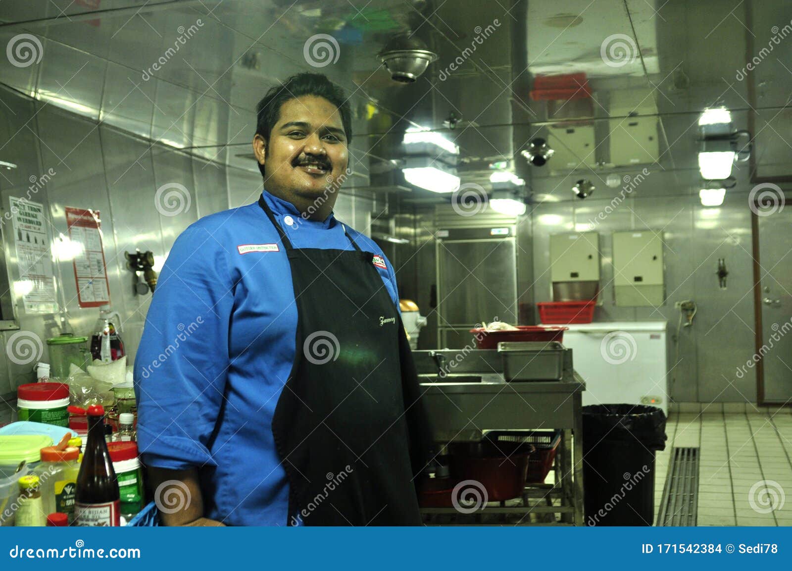 Smiling Catering Crew in Galley Editorial Stock Image - Image of hazard ...