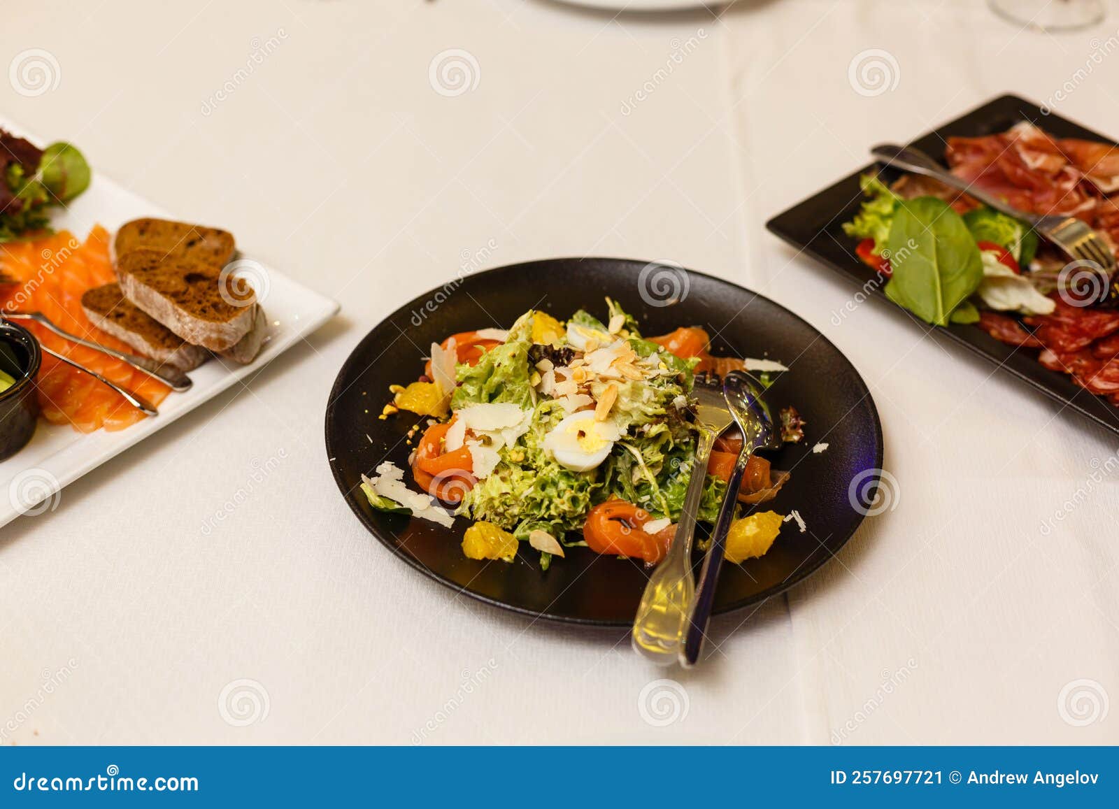 Catering Food, Buffet Table. Top View Stock Image - Image of prepared ...
