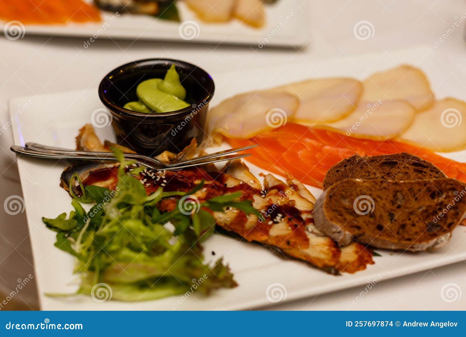 Catering Food, Buffet Table. Top View Stock Photo - Image of cutlery ...