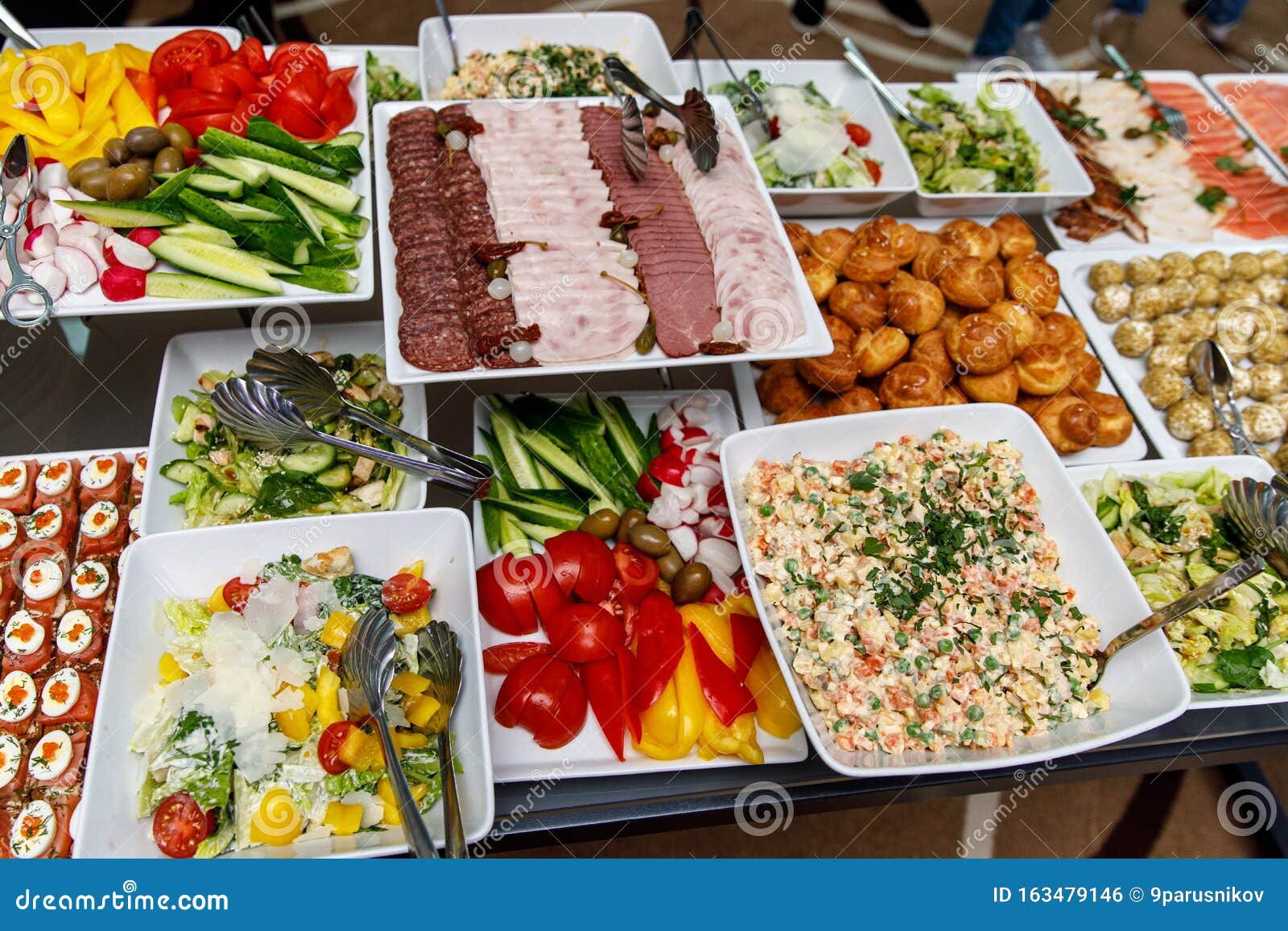 Catering Food. Snacks on a Banquet Table Stock Photo - Image of meeting ...