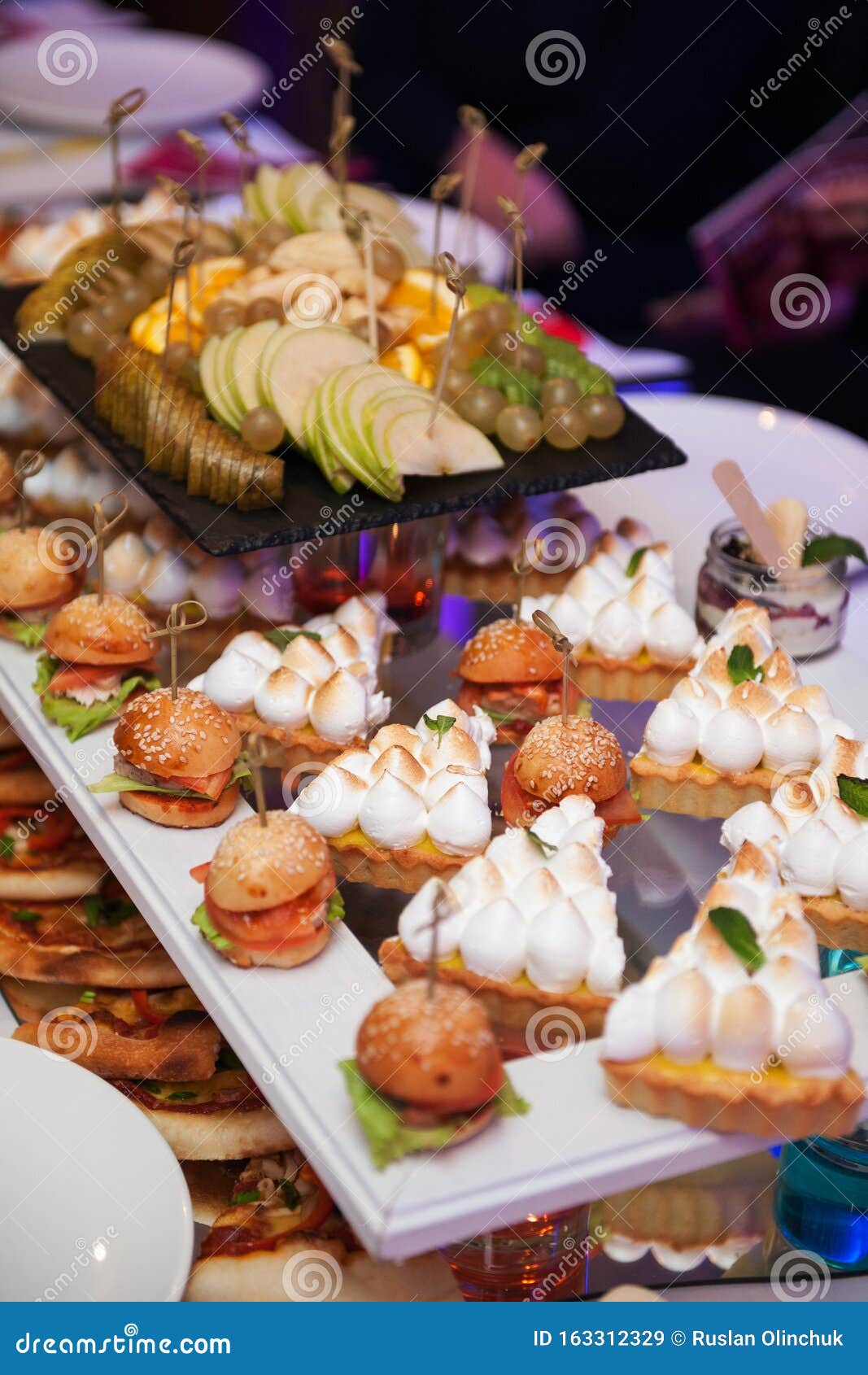 Catering food table set stock image. Image of anniversary - 163312329