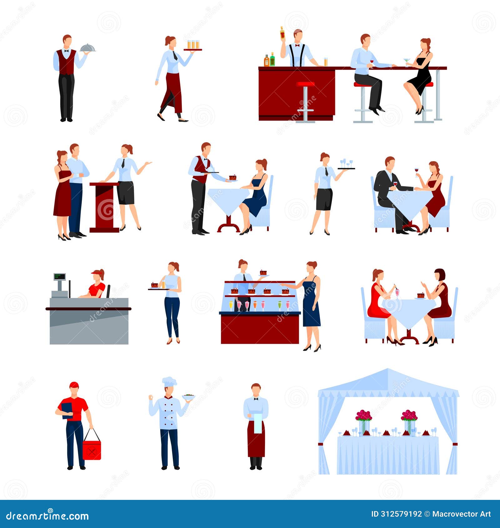 Catering Icons Set stock vector. Illustration of collection - 312579192