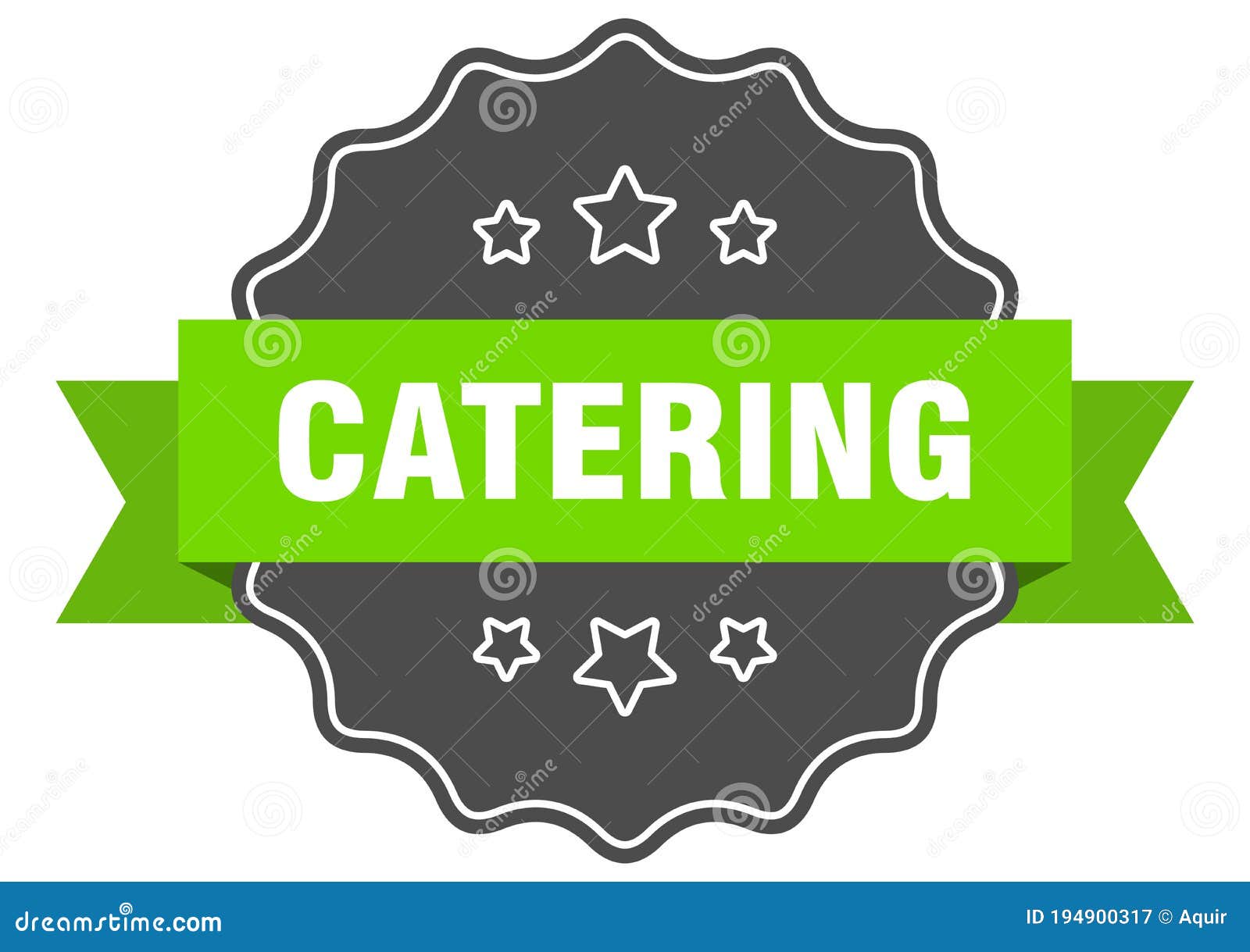 Catering label stock vector. Illustration of green, black - 194900317