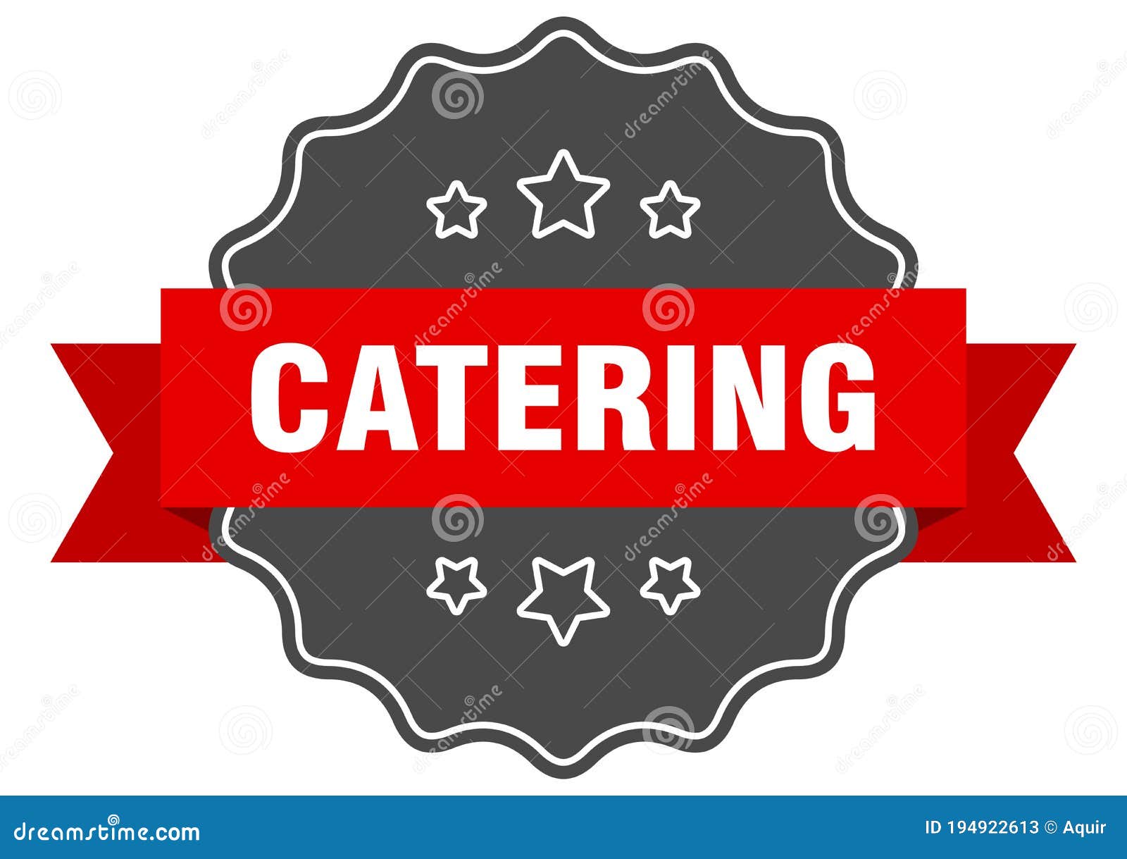 Catering label stock vector. Illustration of gray, emblem - 194922613