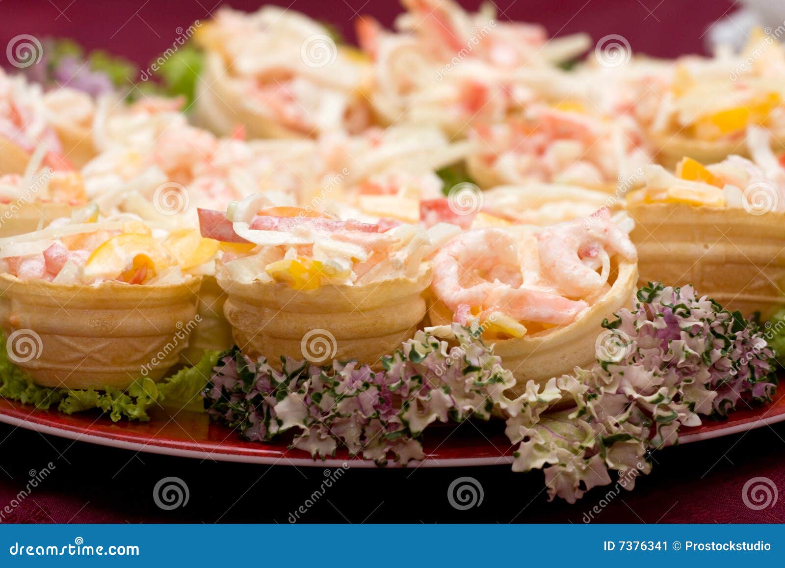 Catering - Mix from Shrimp with Vegetables Appetiz Stock Image - Image ...