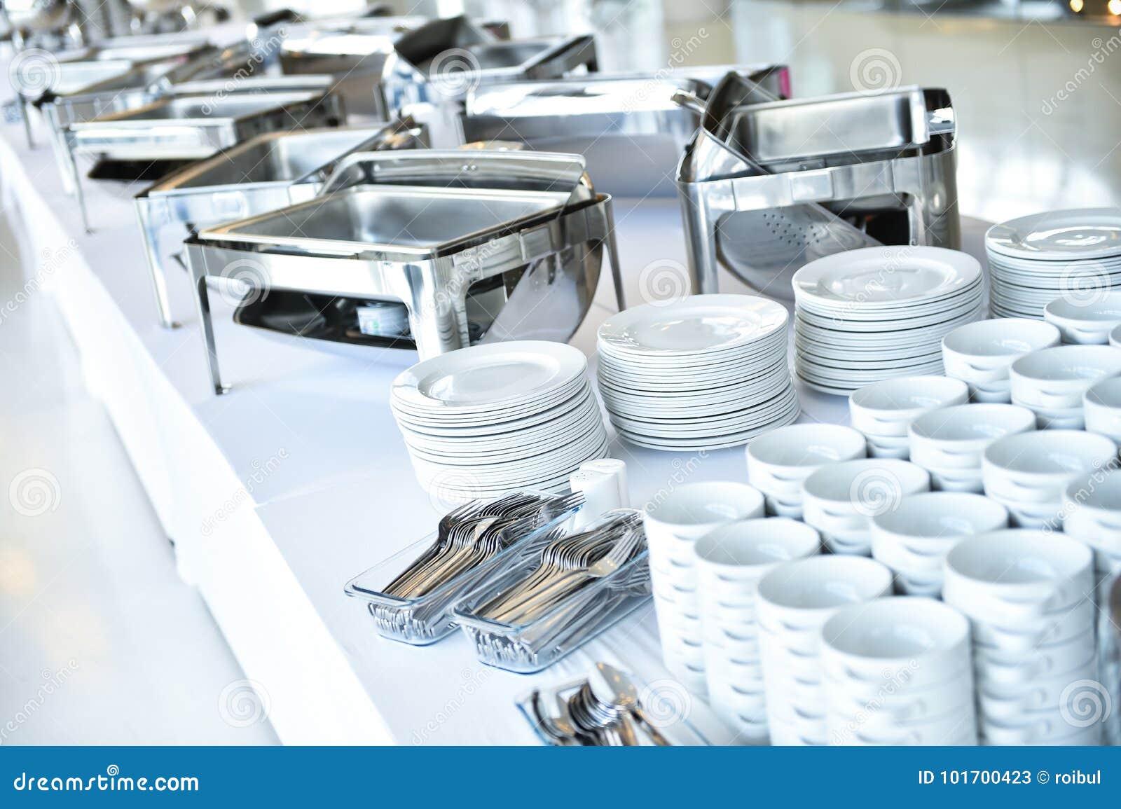 Catering Plates and Dishes before Event Stock Image - Image of event ...