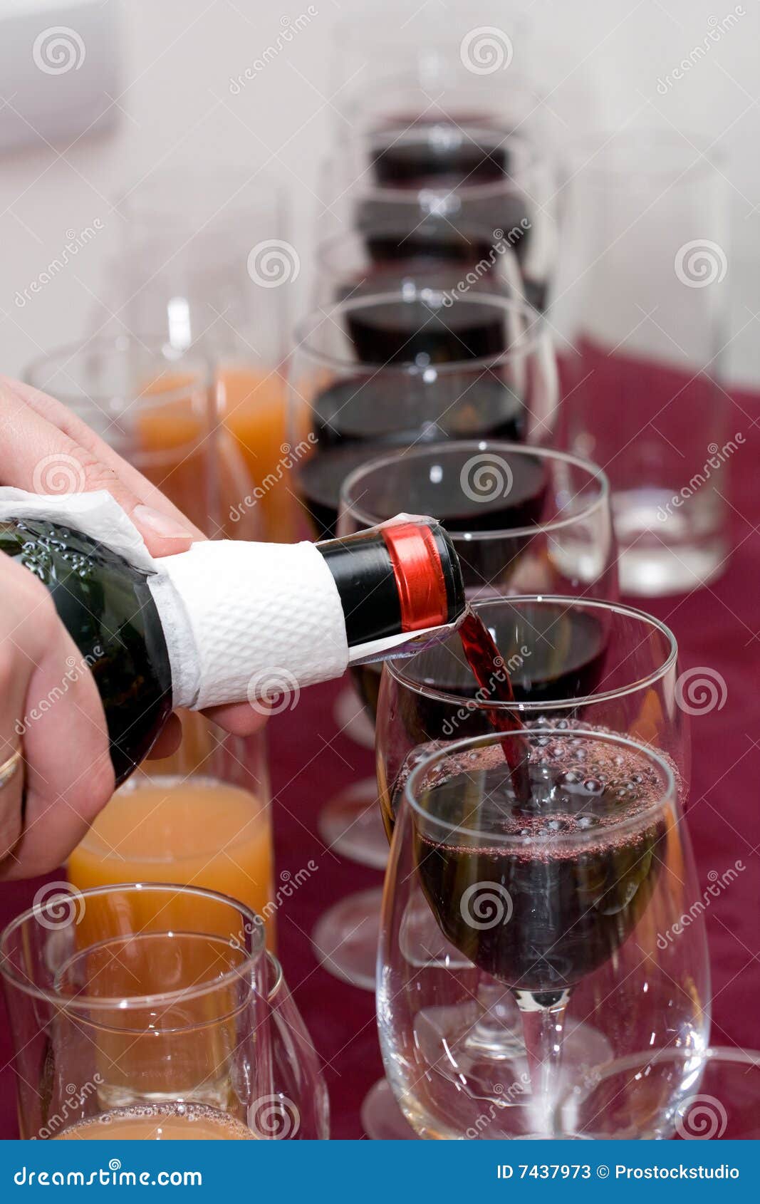 Catering - Pouring Out the Wine Stock Image - Image of party, lunch ...
