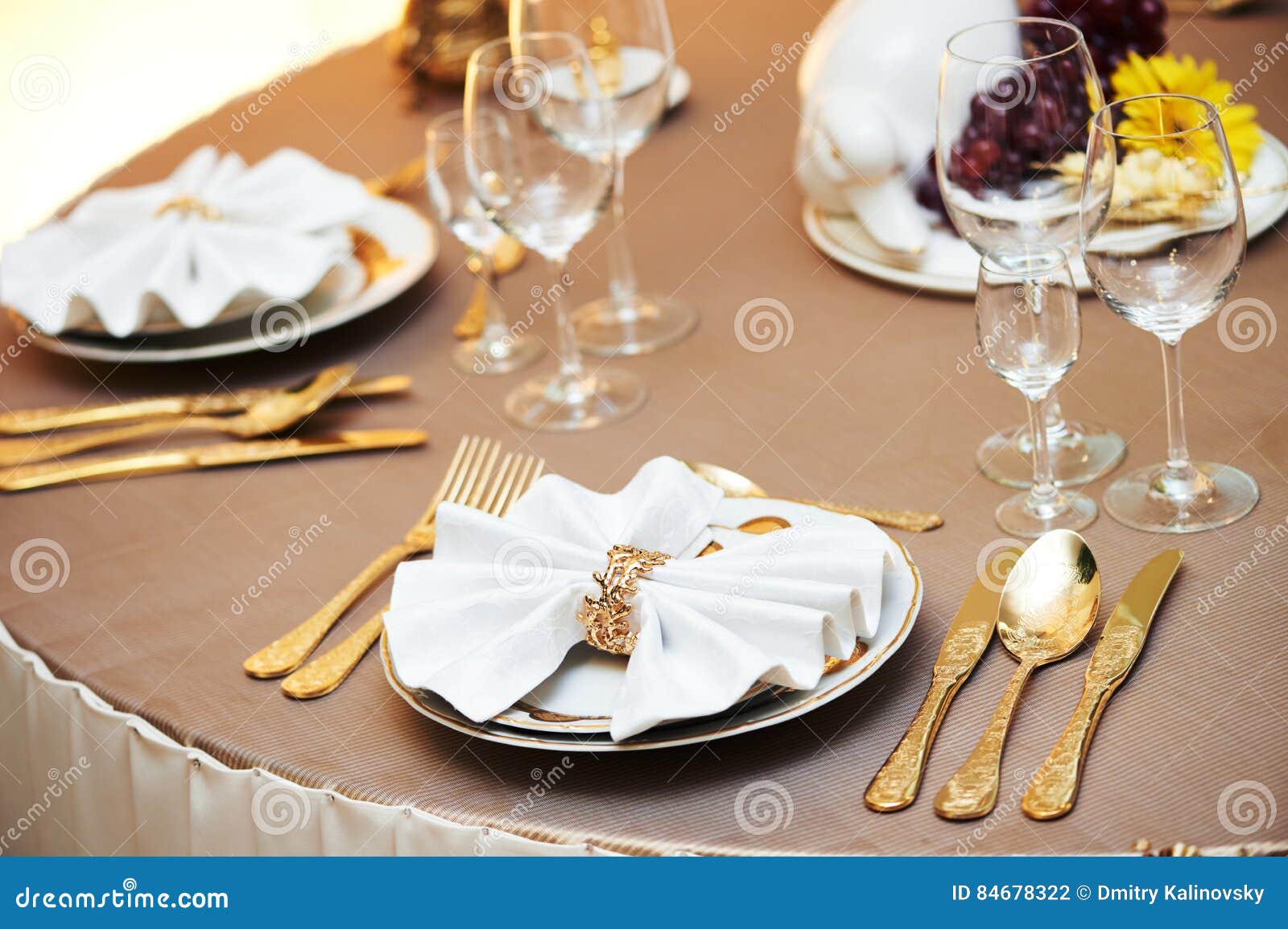 Catering Restaurant Event Service. Set Table at Party Stock Photo ...