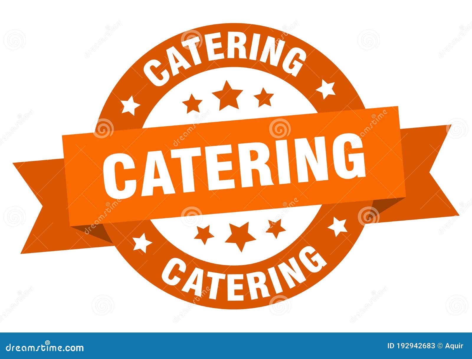 Catering Round Ribbon Isolated Label. Catering Sign Stock Vector ...