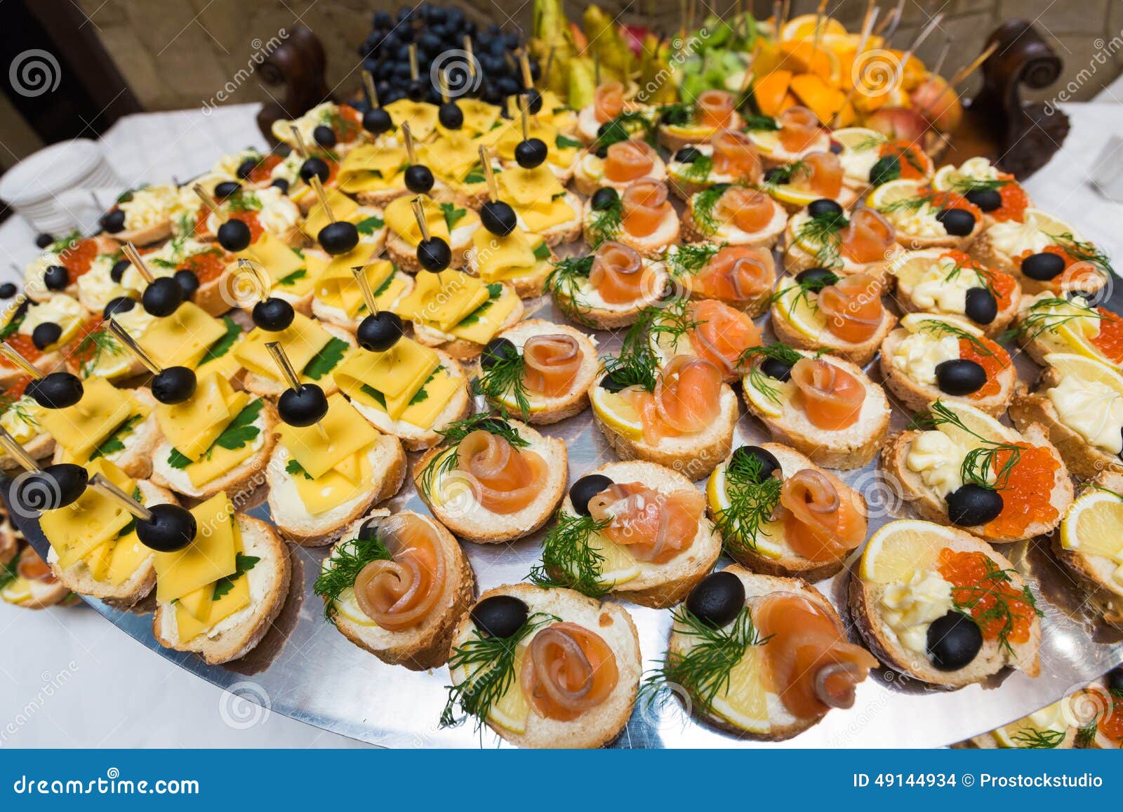 Catering - Served Table with Various Snacks Stock Photo - Image of ...