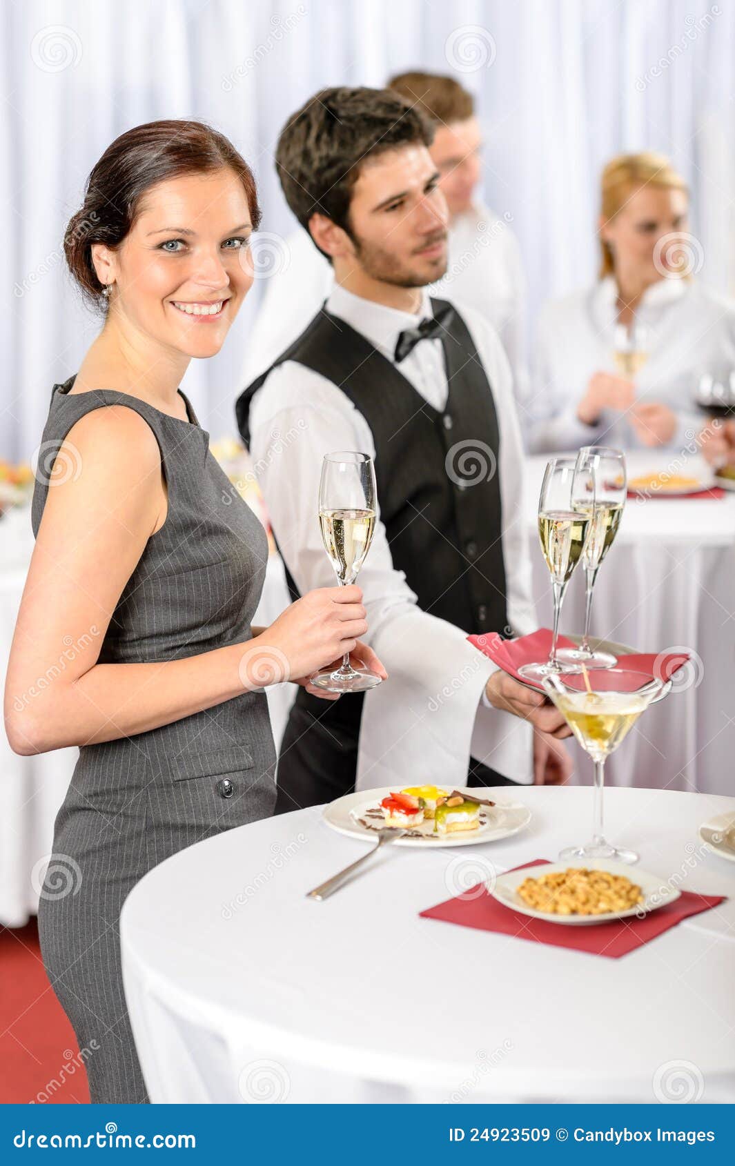 Catering Service at Company Event Offer Champagne Stock Image - Image ...