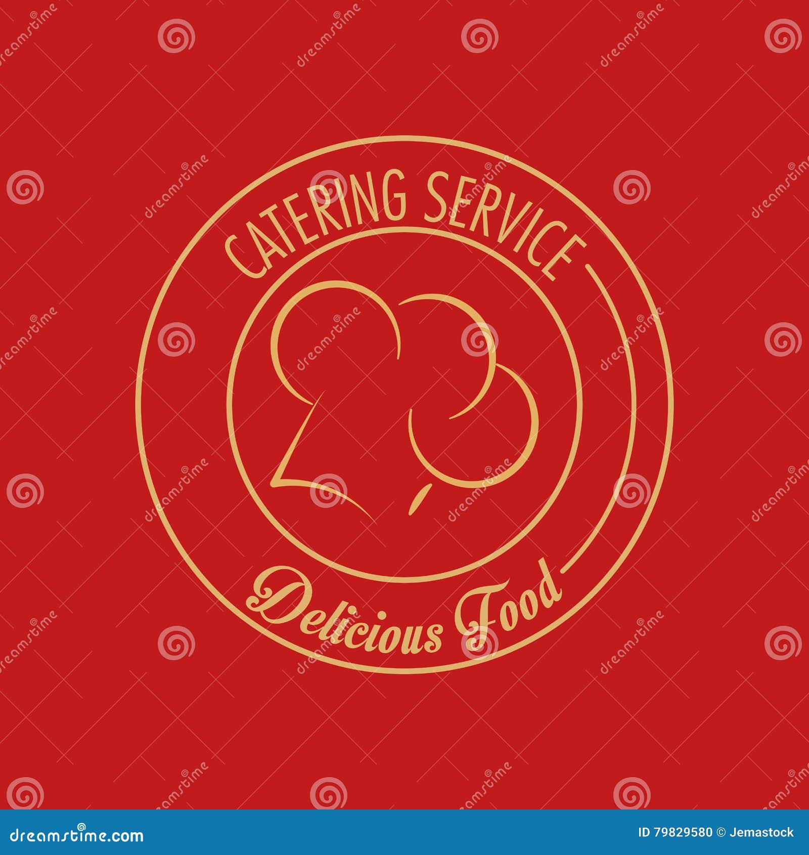 Catering Service Emblem Image Stock Illustration - Illustration of ...