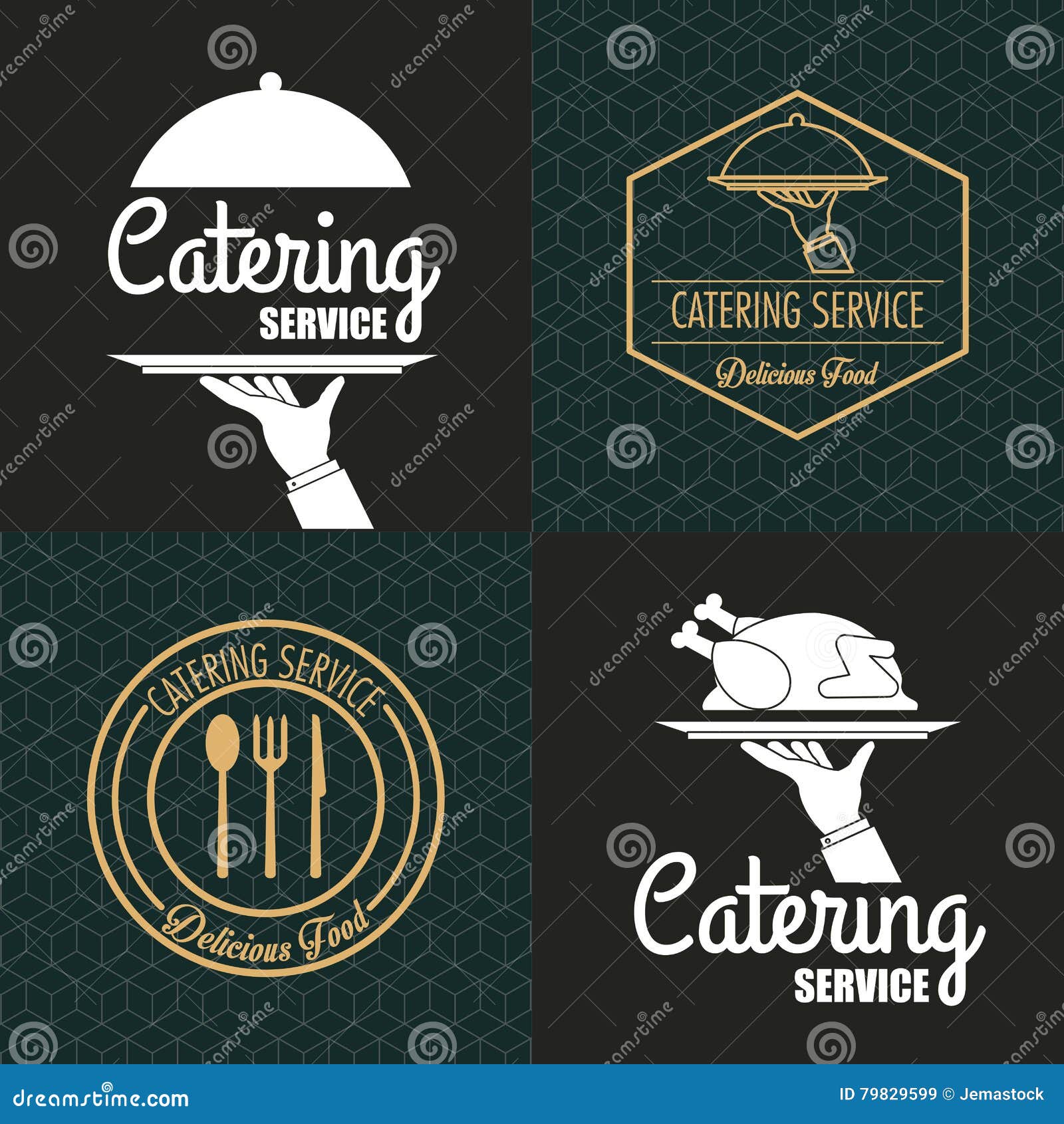 Catering Service Emblem Image Stock Illustration - Illustration of ...