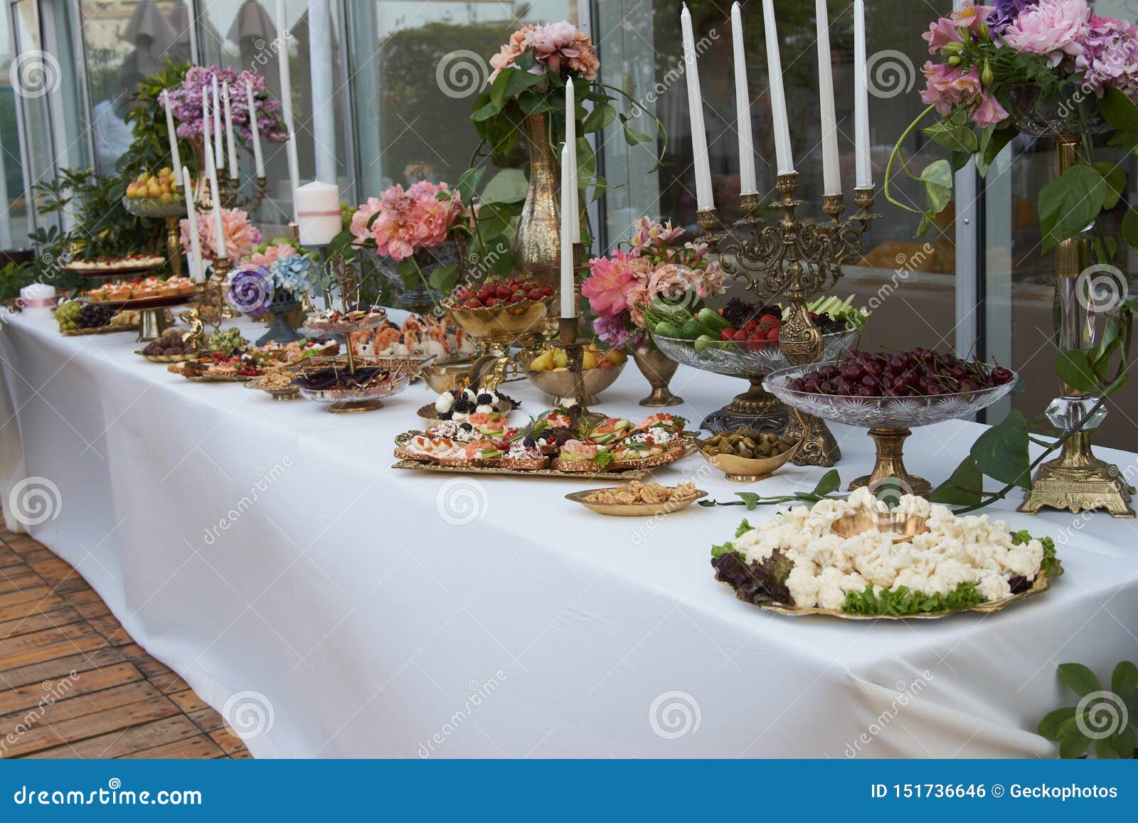 Catering Service. Restaurant Table with Buffet Food Stock Photo - Image ...