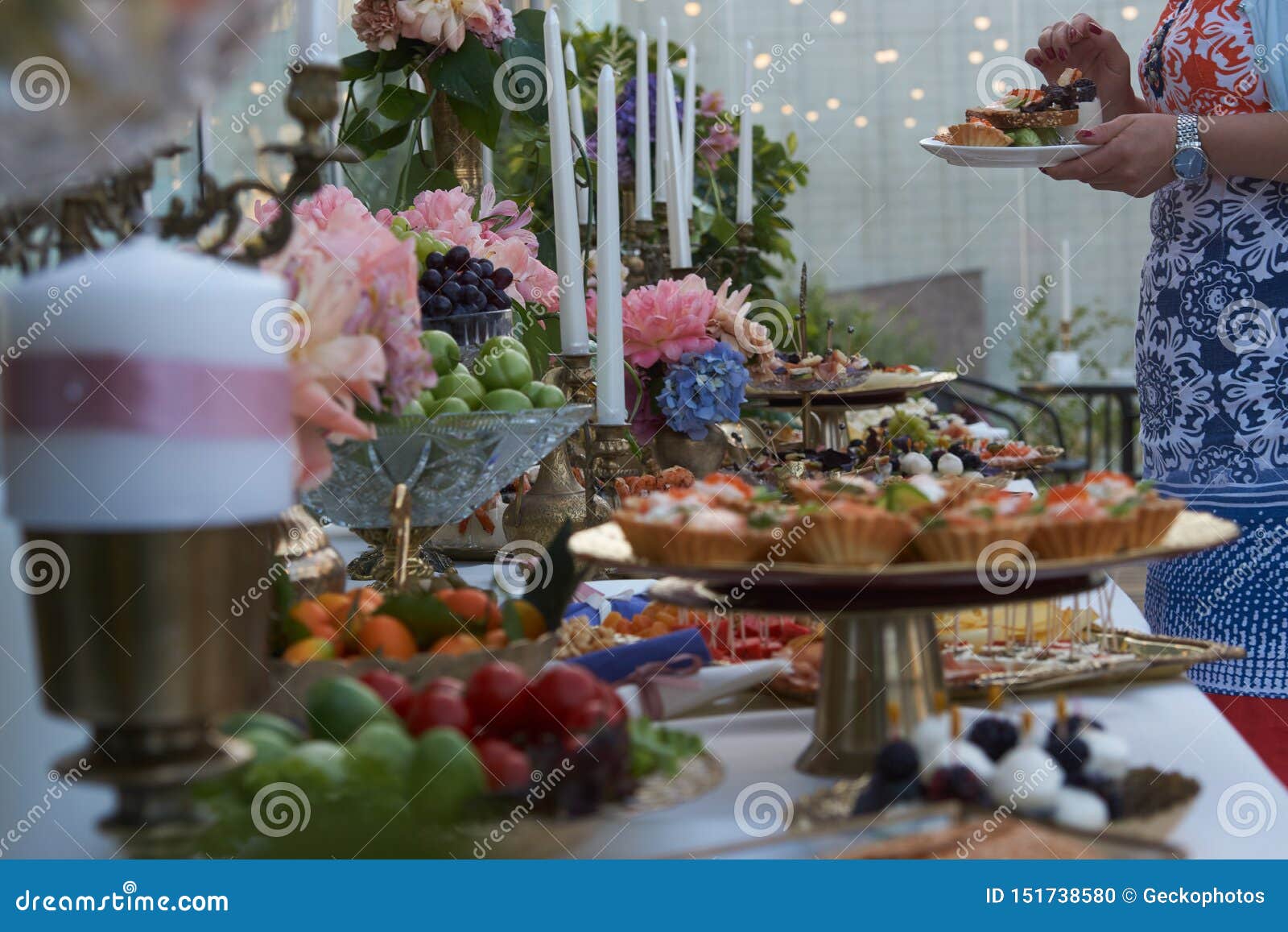 Catering Service. Restaurant Table with Buffet Food Stock Photo - Image ...