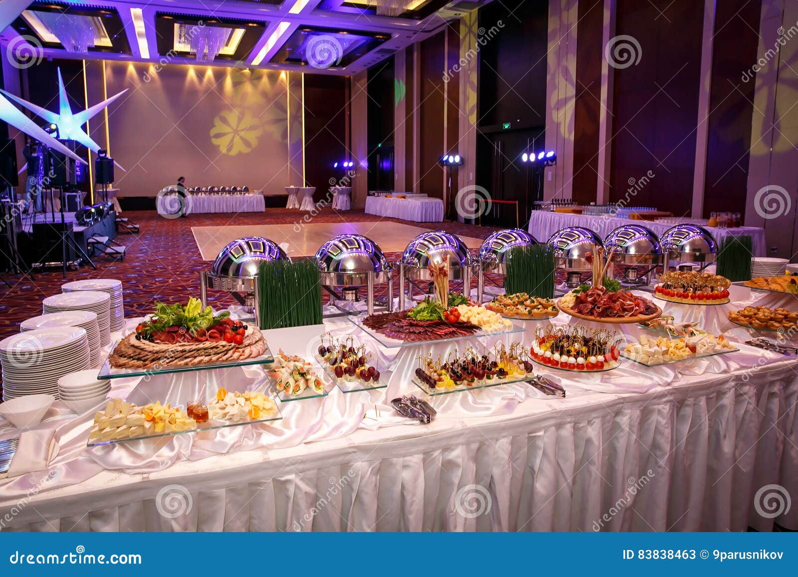 Catering Service. Restaurant Table with Food at Event Stock Image ...