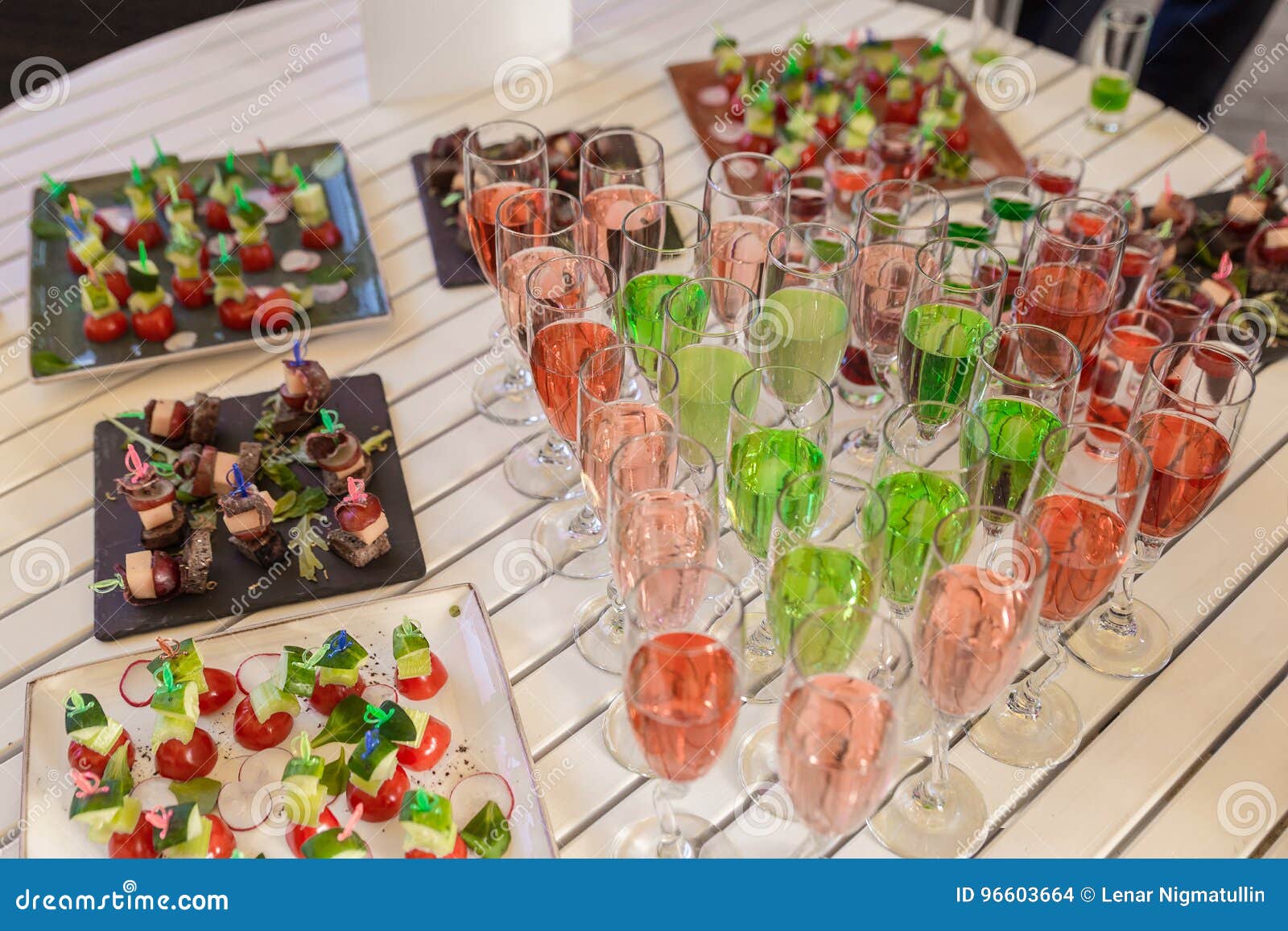 Catering Service. Restaurant Table with Food at Event Stock Photo ...