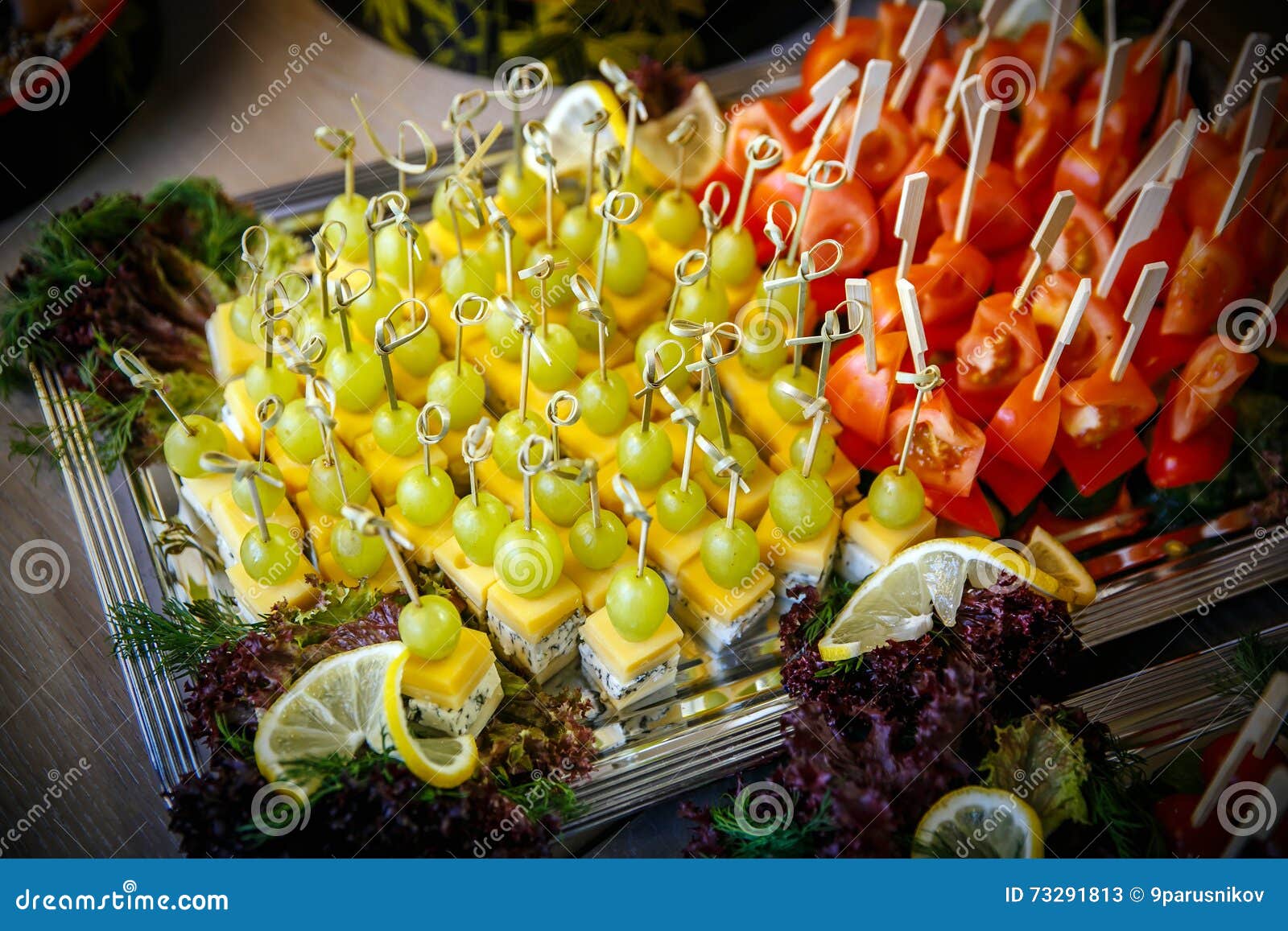 Catering Service. Restaurant Table with Food at Event. Shallow Depth of ...