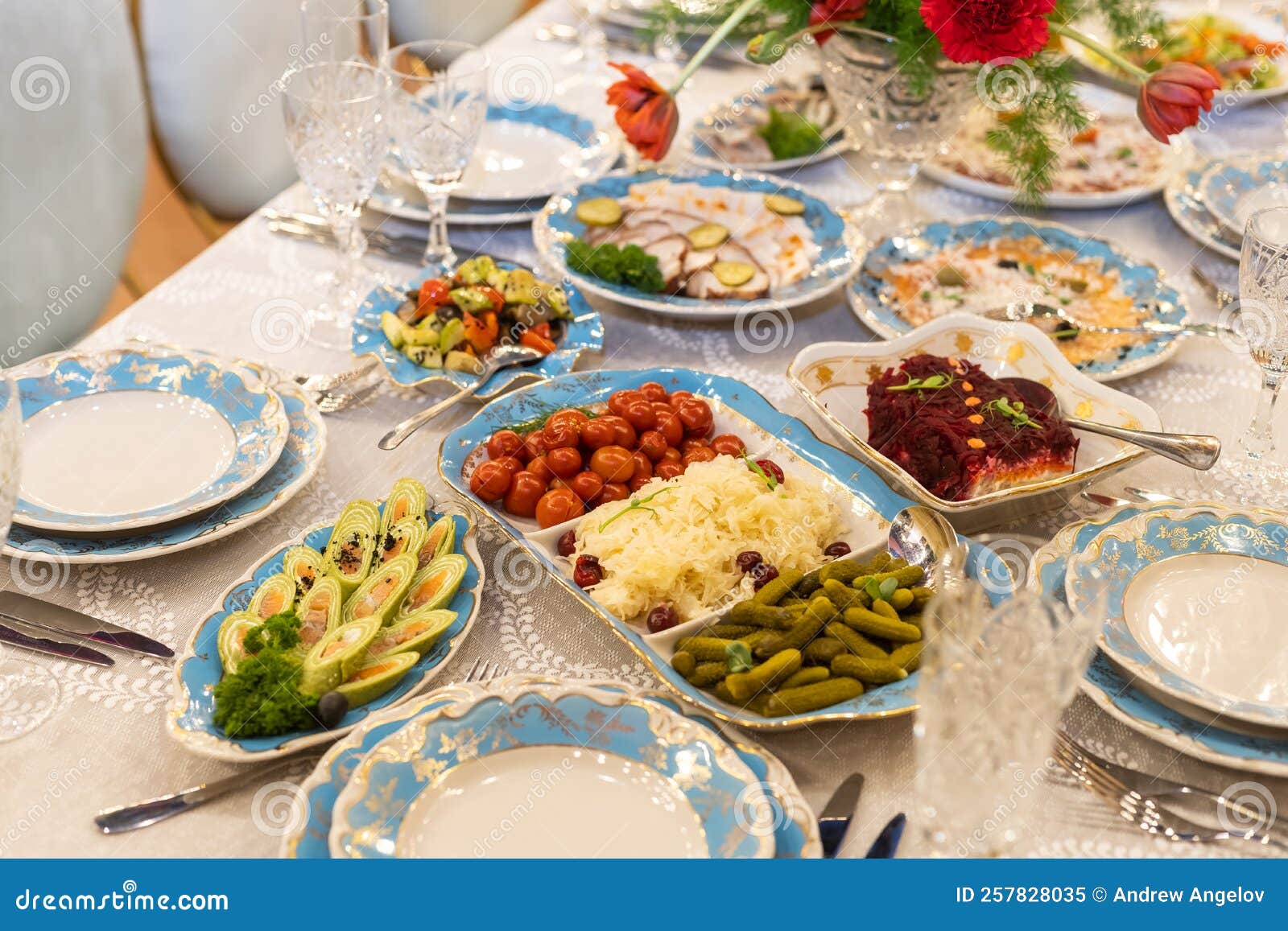 Catering Service. Snacks for Guests on the Table. Stock Image - Image ...