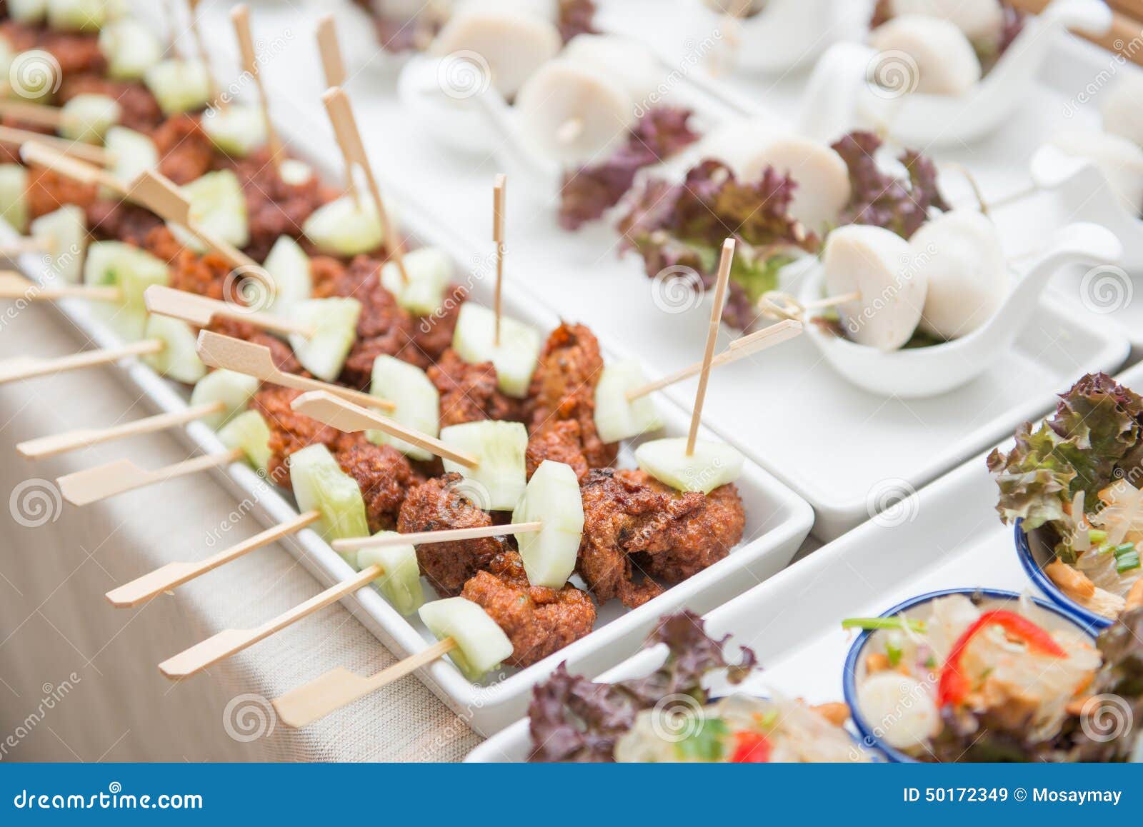 Catering Services on Table at Wedding Party Stock Image - Image of ...