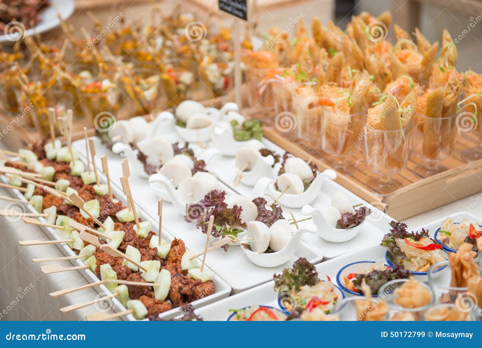 Catering Services on Table at Wedding Party Stock Image - Image of ...
