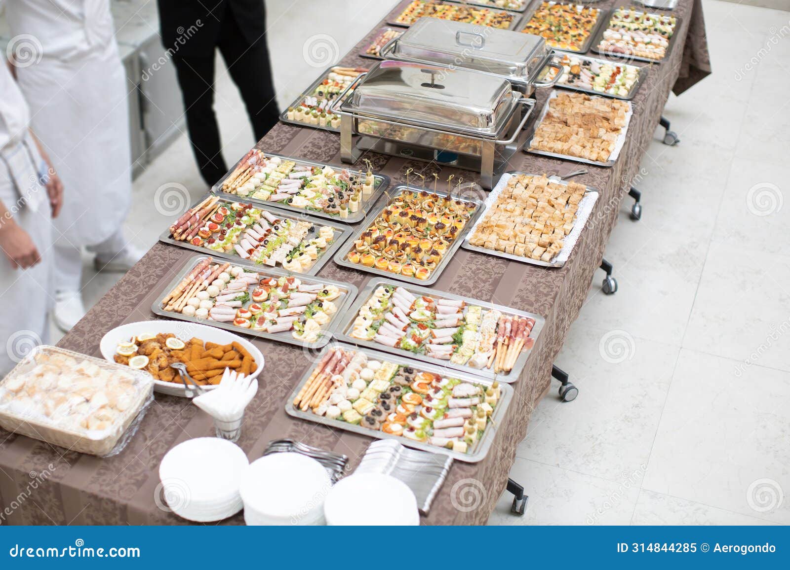 Catering Serving Bite Sized Food Stock Image - Image of caterer, meat ...
