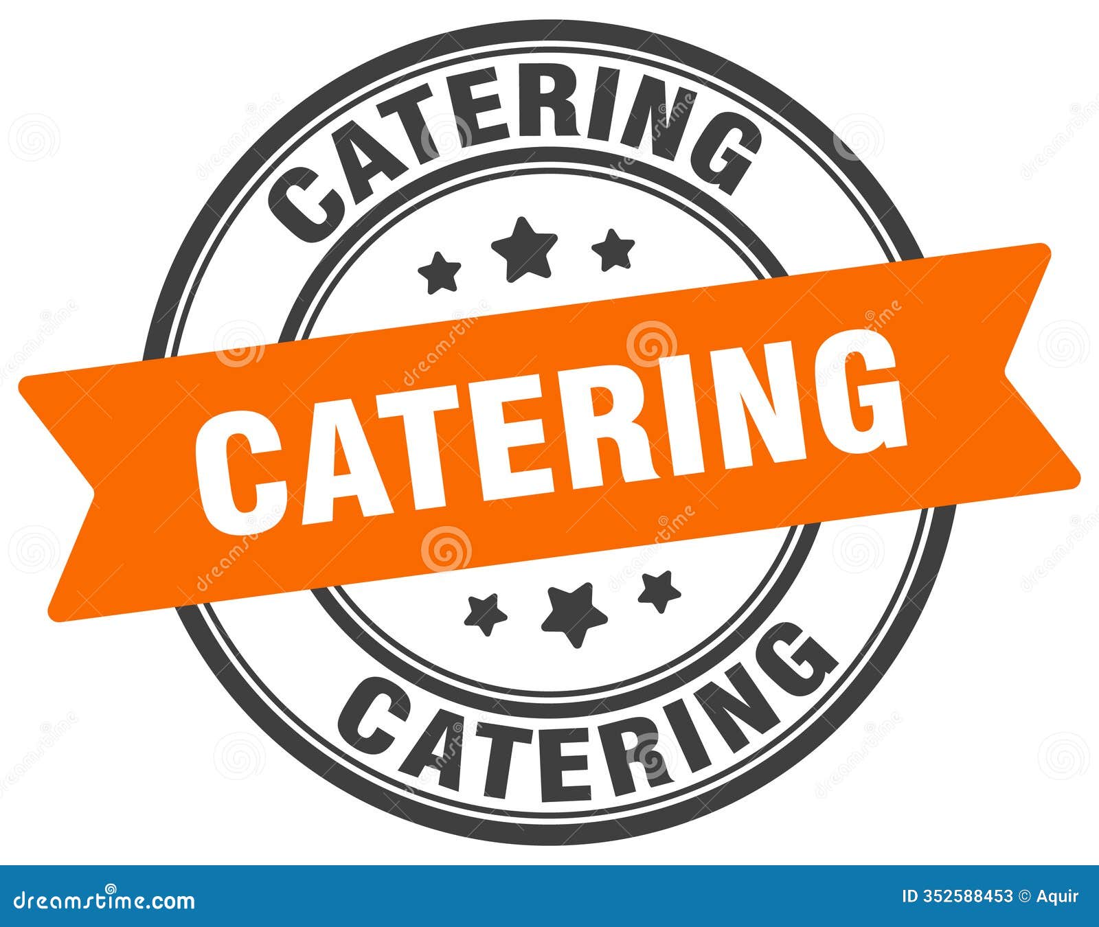 Catering Stamp. Catering Label on Transparent Background. Round Sign ...
