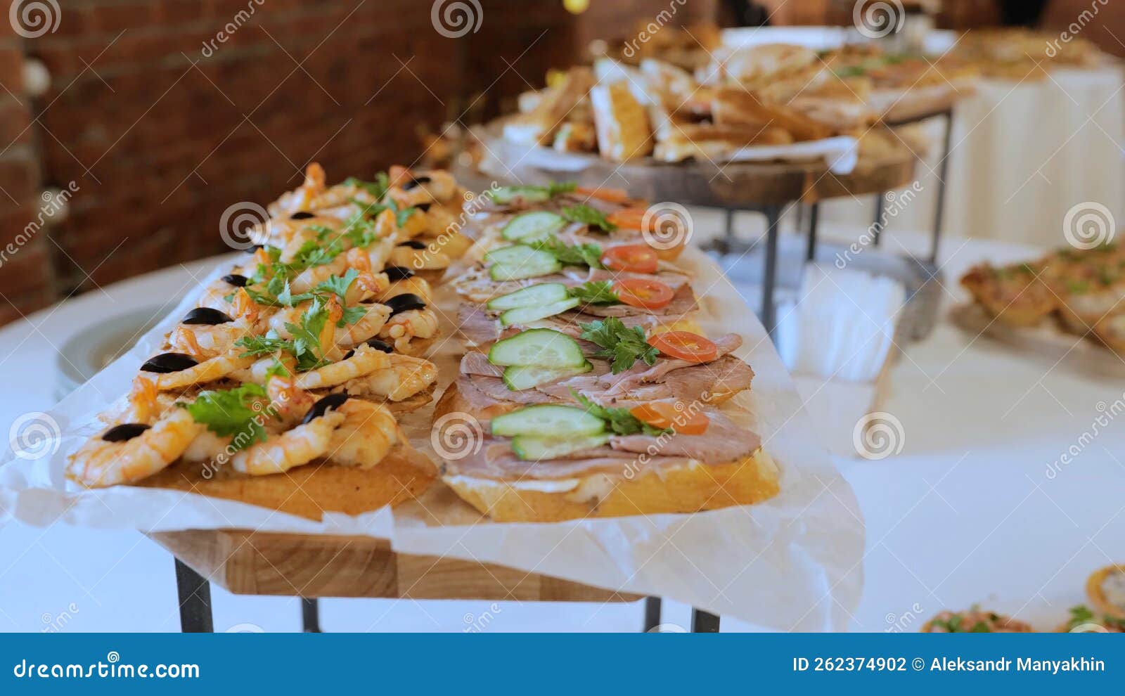 Catering. Table in a Restaurant with Appetizers at an Event. Wedding ...