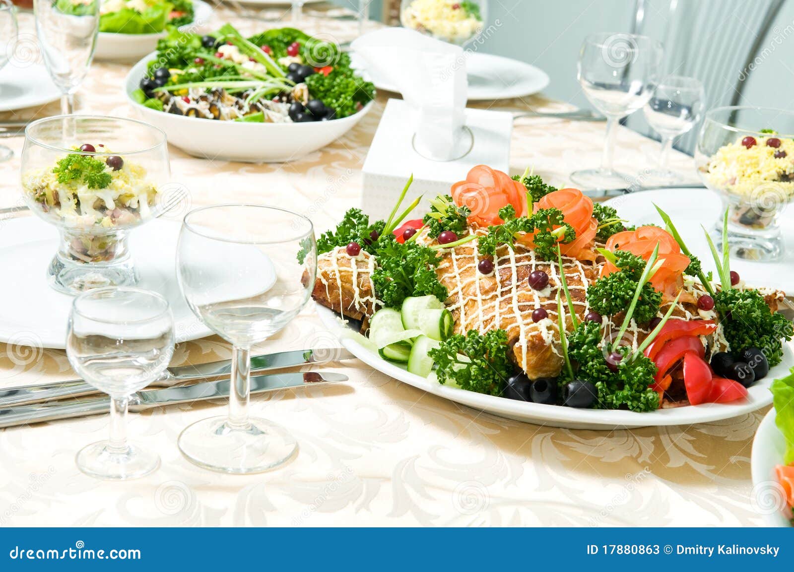 Catering Table Set Decoration Stock Image - Image of dine, arranging ...