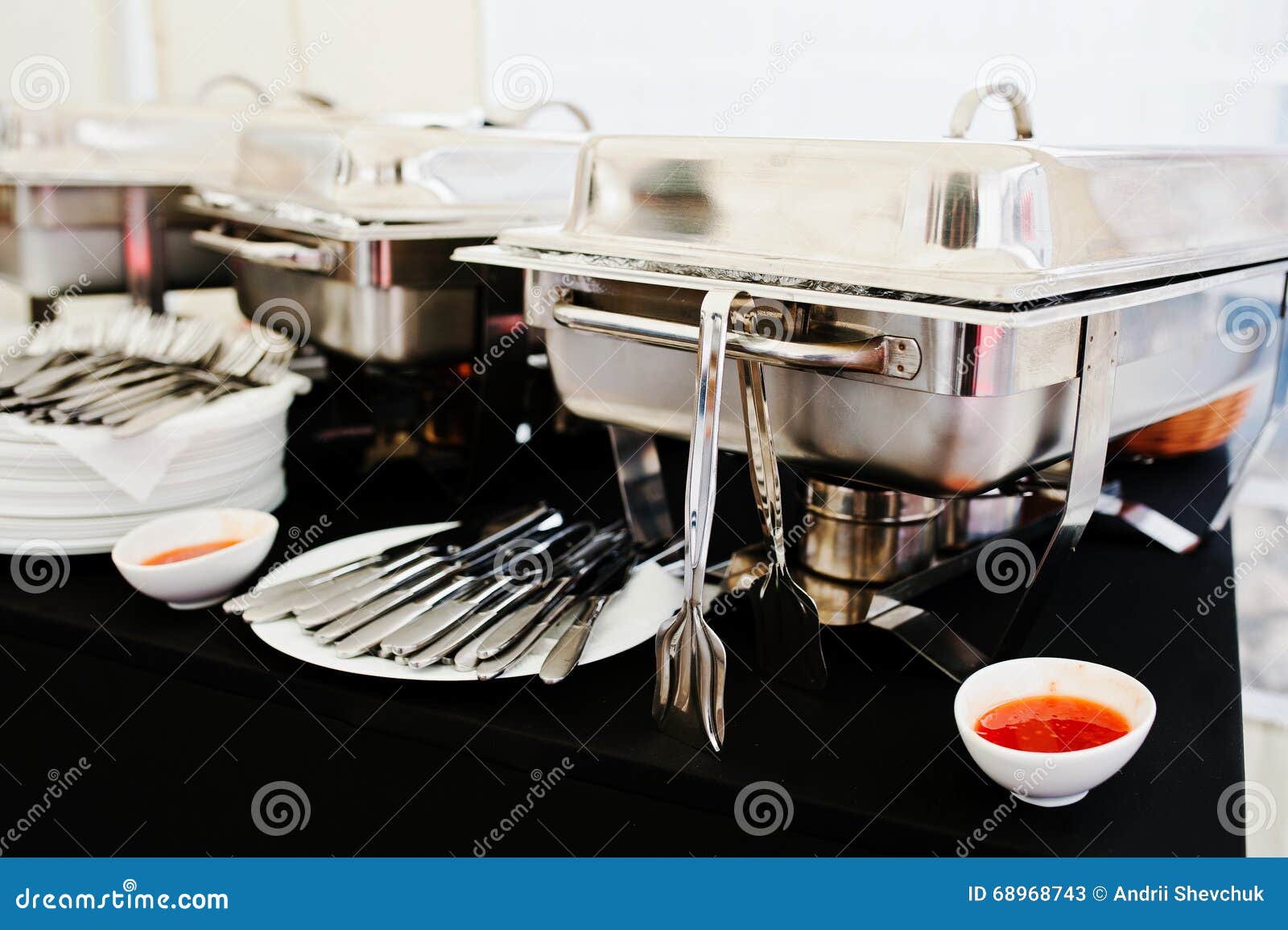Catering Table Set for a Meal Stock Image - Image of table, catering ...