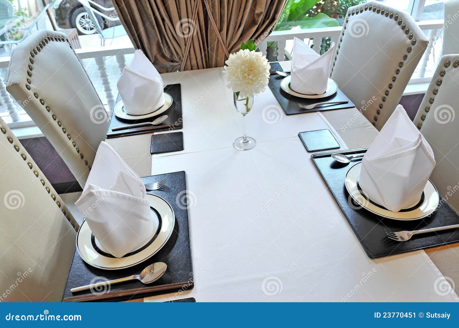 Catering table set service stock image. Image of dish - 23770451