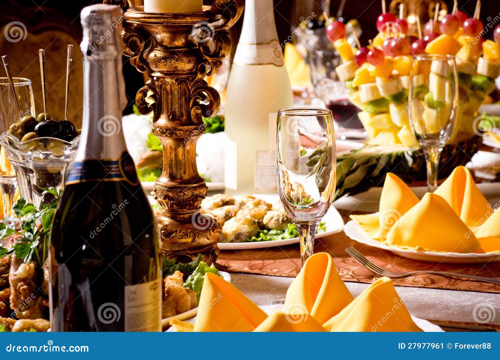 Catering table set service stock image. Image of holiday - 27977961
