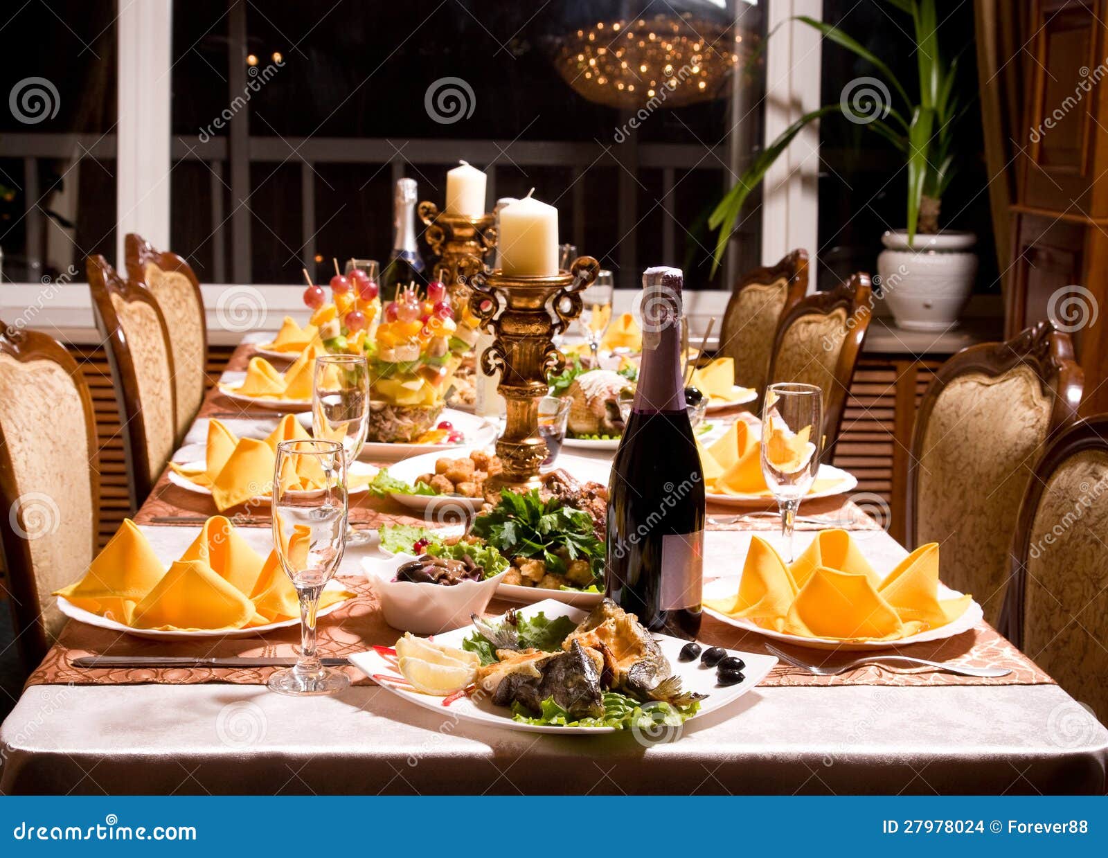 Catering table set service stock photo. Image of holiday - 27978024
