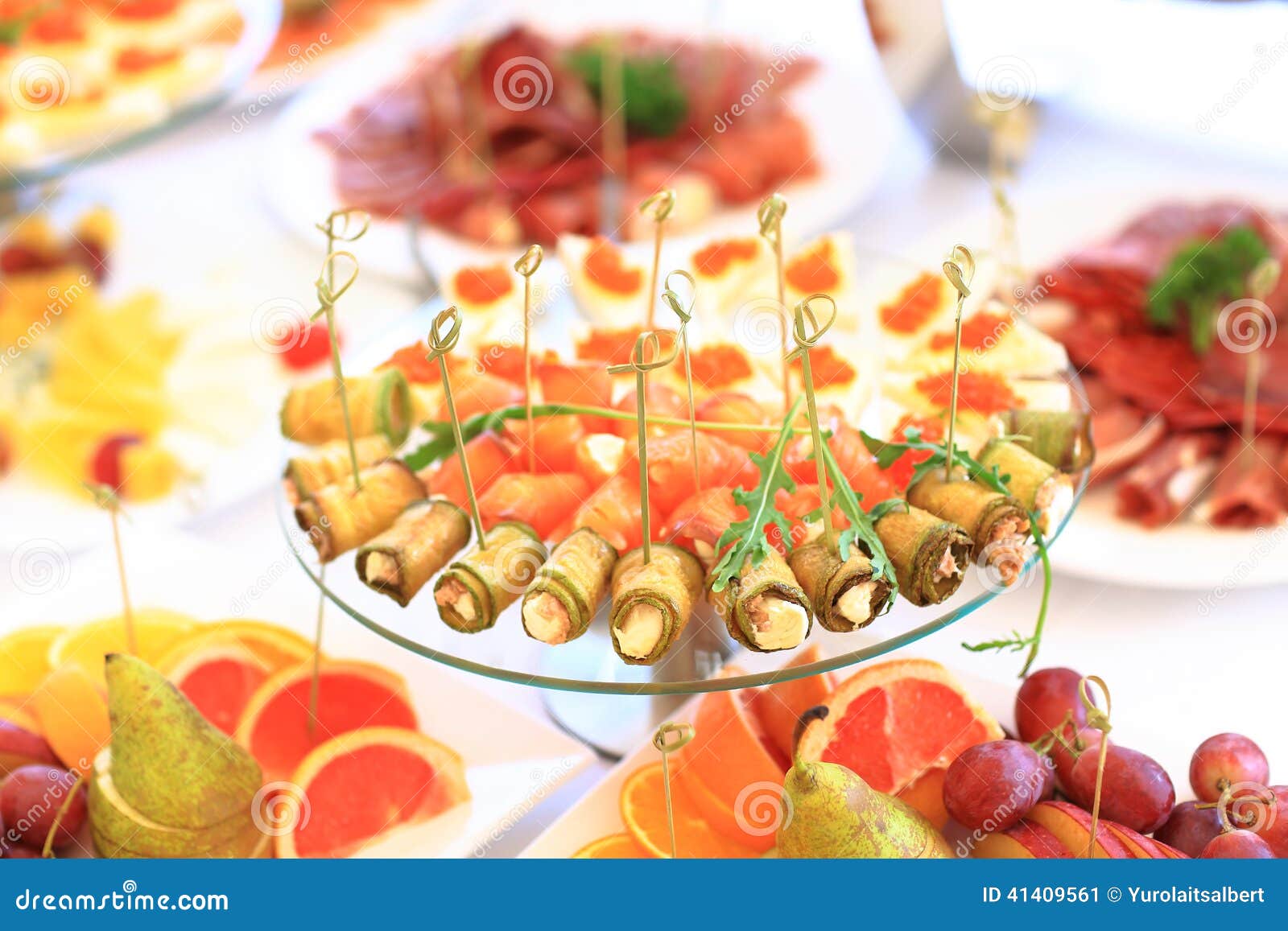 Catering Table Set Service with Silverware Stock Image - Image of plate ...